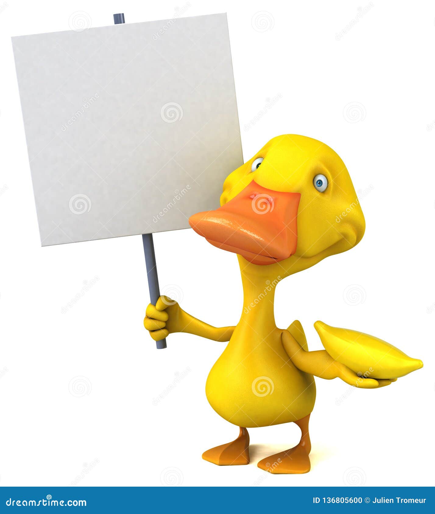 Fun duck - 3D Illustration stock illustration. Illustration of orange ...
