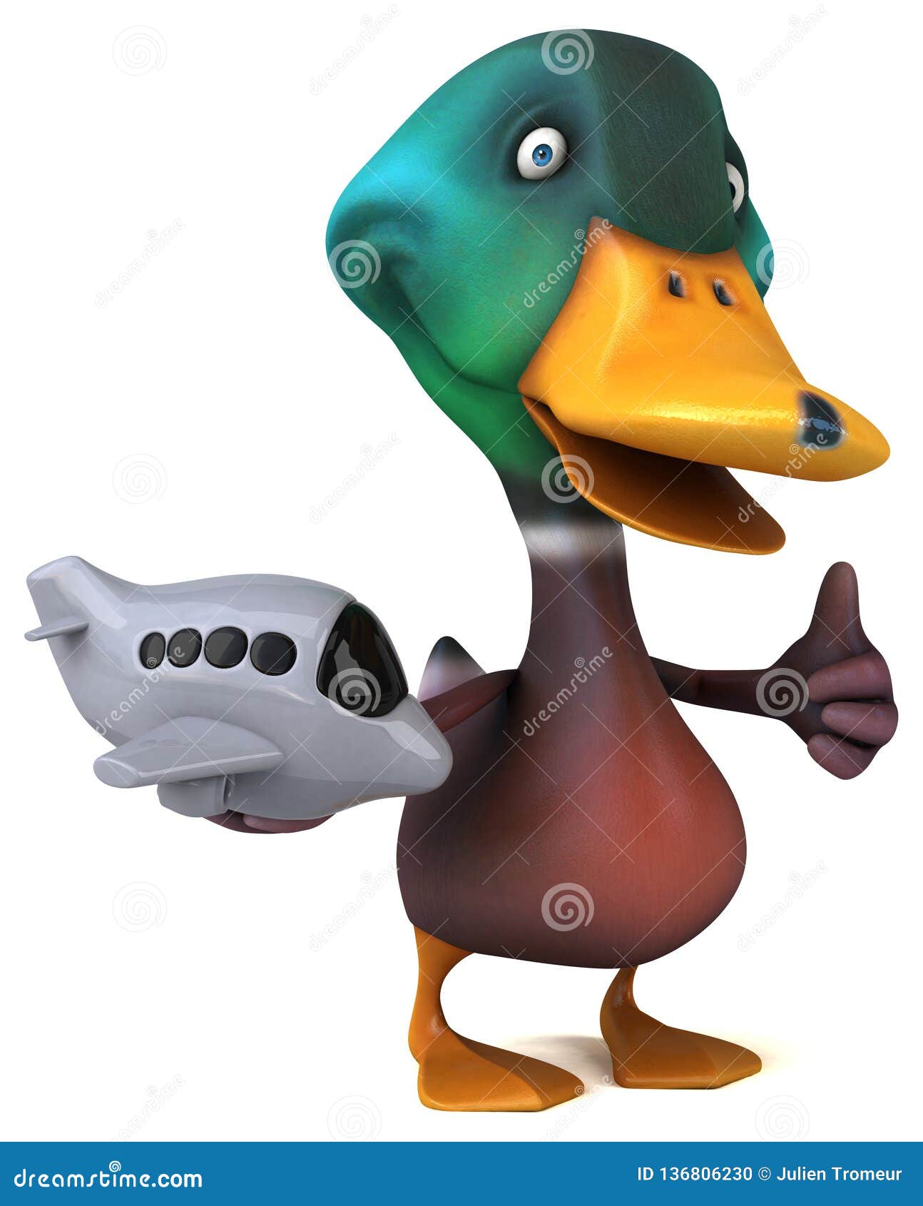 Fun duck - 3D Illustration stock illustration. Illustration of cartoon ...