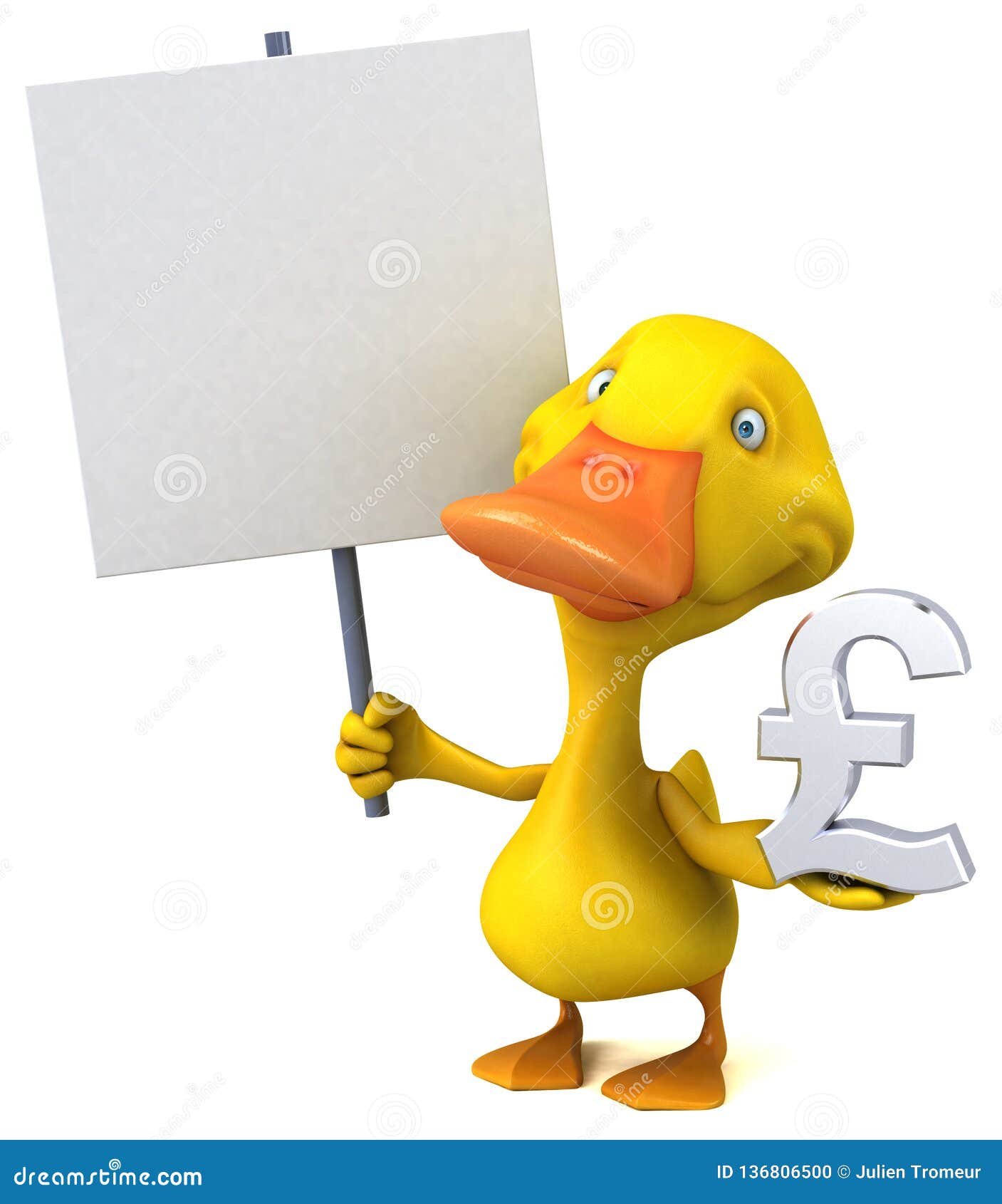 Fun duck - 3D Illustration stock illustration. Illustration of duck ...