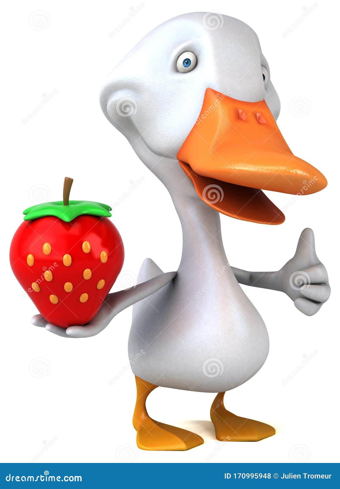 Fun duck - 3D Illustration stock illustration. Illustration of ...