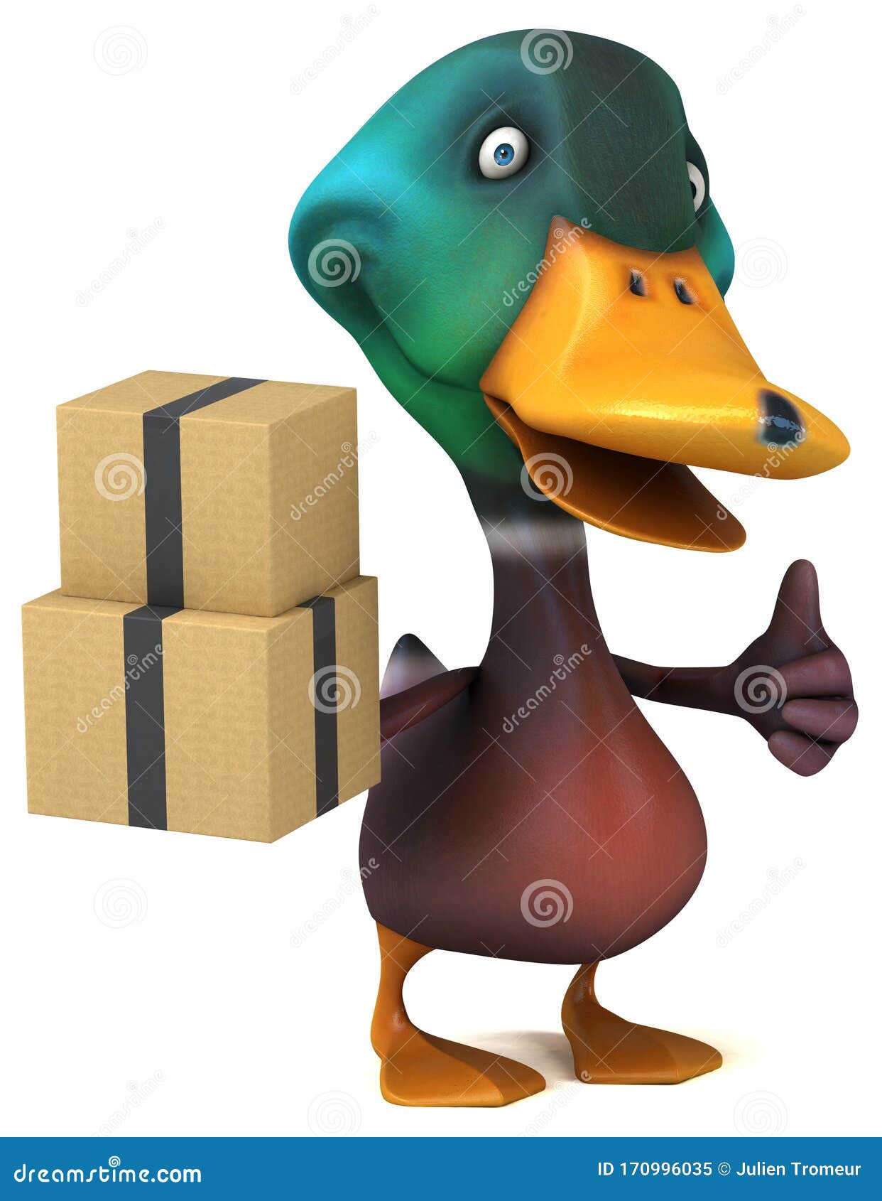 Fun duck - 3D Illustration stock illustration. Illustration of nature ...