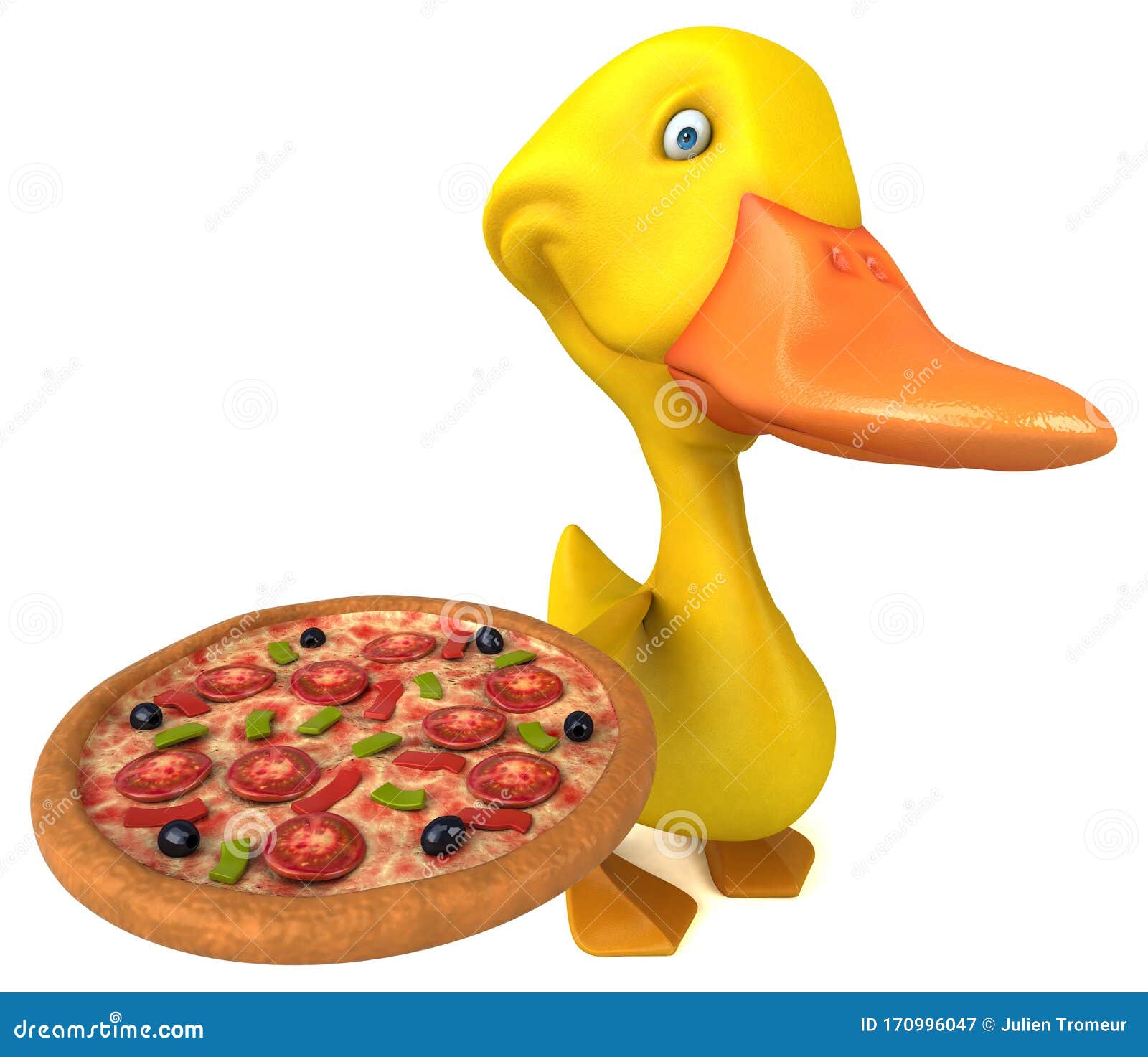 Fun duck - 3D Illustration stock illustration. Illustration of ...