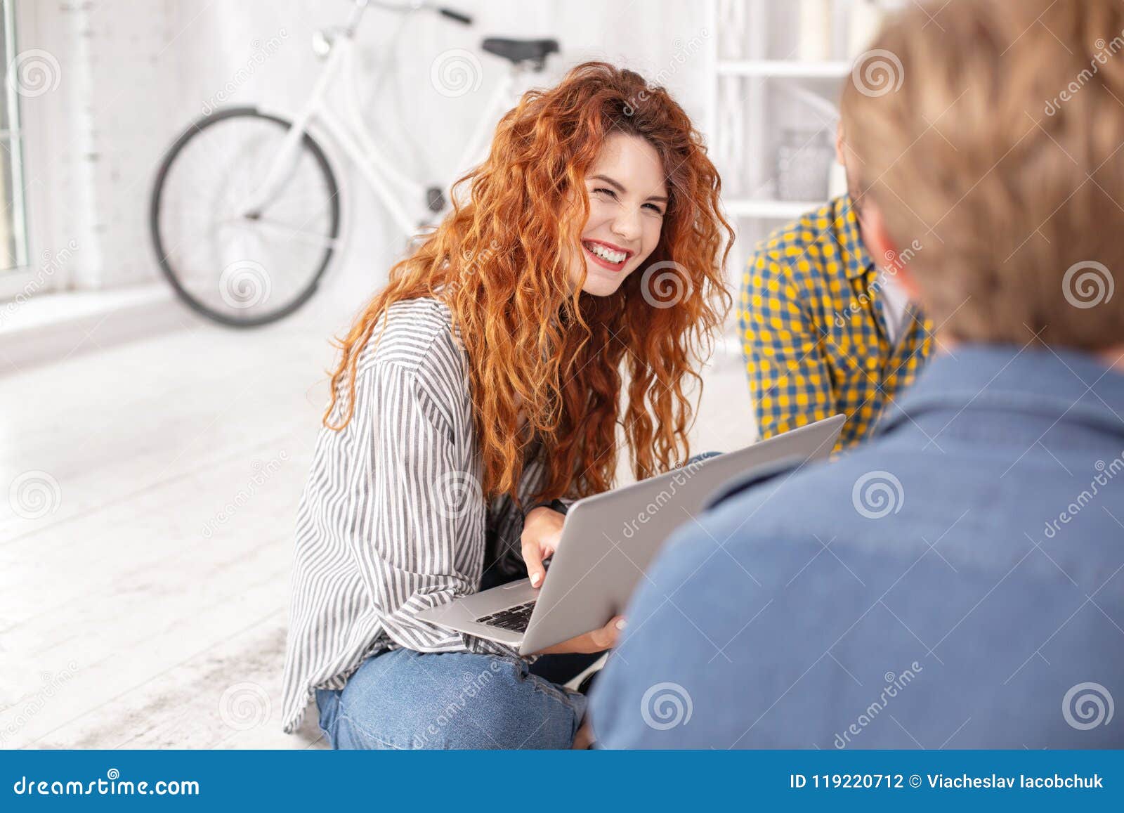 Young Three Students Studying Together Stock Photo - Image of group ...