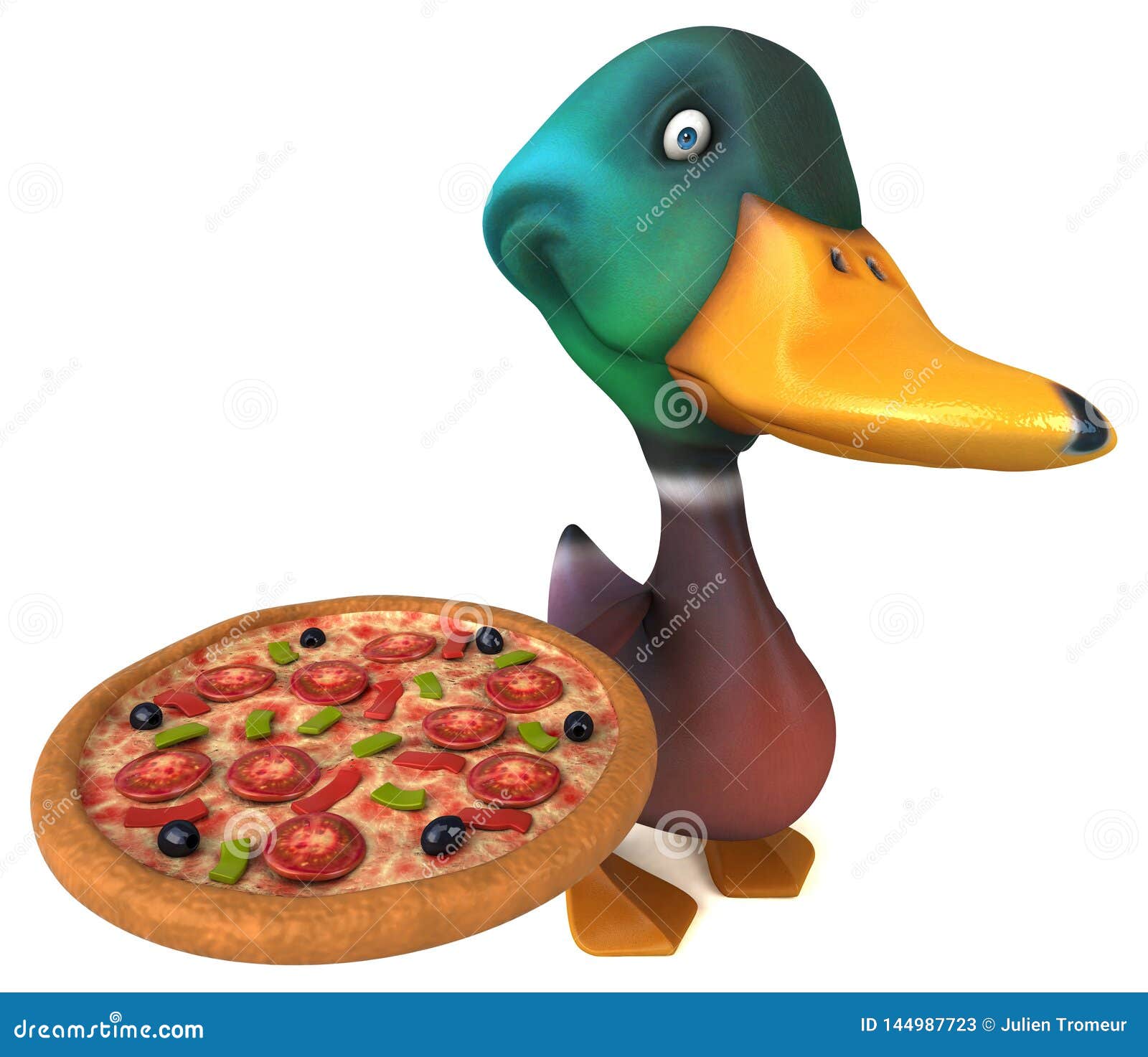 Fun Ente - 3D-Illustration stock abbildung. Illustration von gelb ...