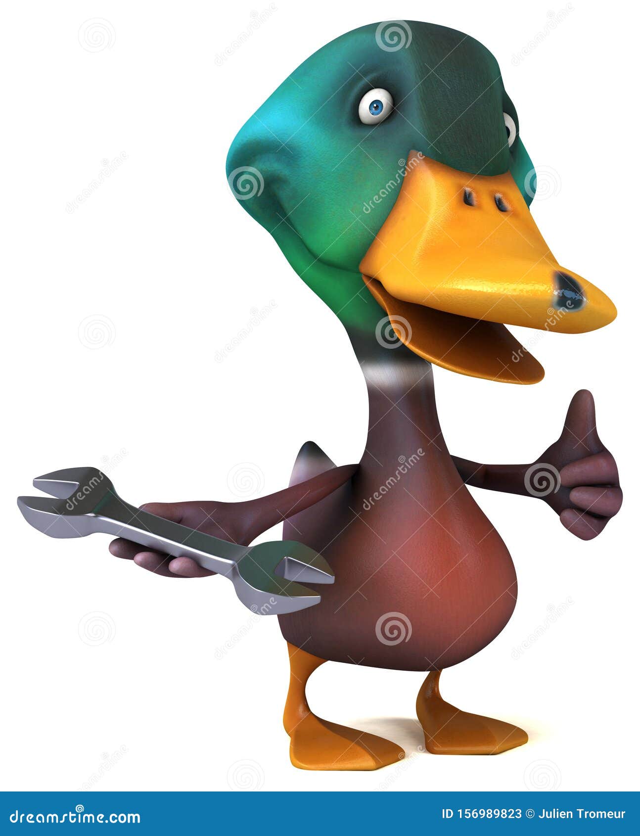 Fun Ente - 3D-Illustration stock abbildung. Illustration von arbeiter ...