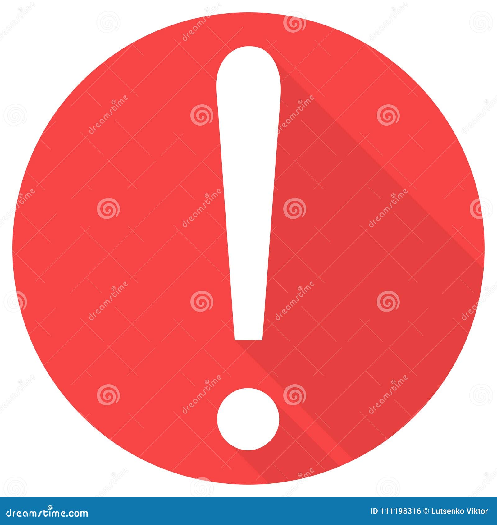 Fun Exclamation Mark Flat Design Icon Stock Illustration - Illustration ...