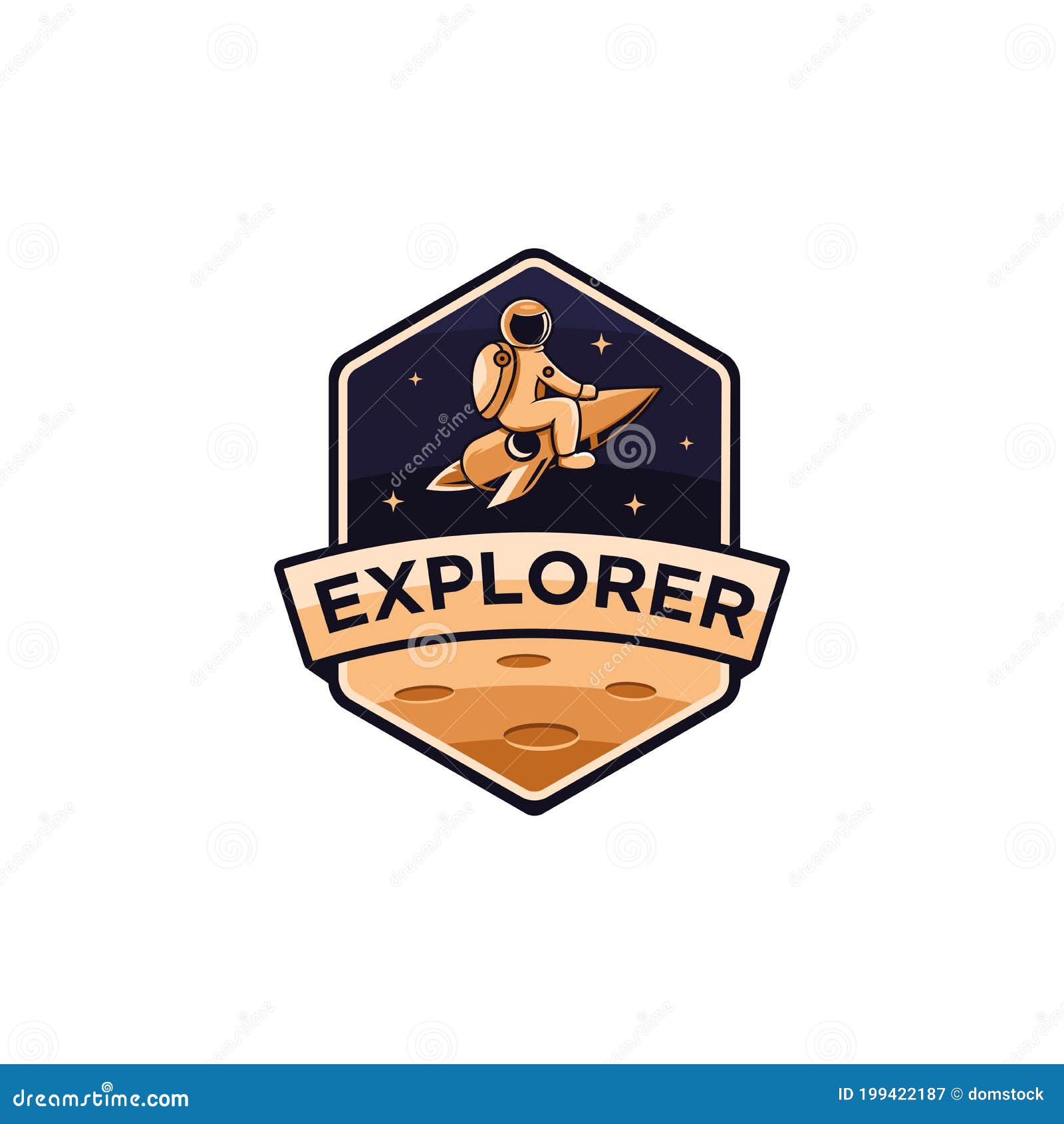 Fun Explorer Space Astronaut Mascot Logo Icon Vector Template Stock ...