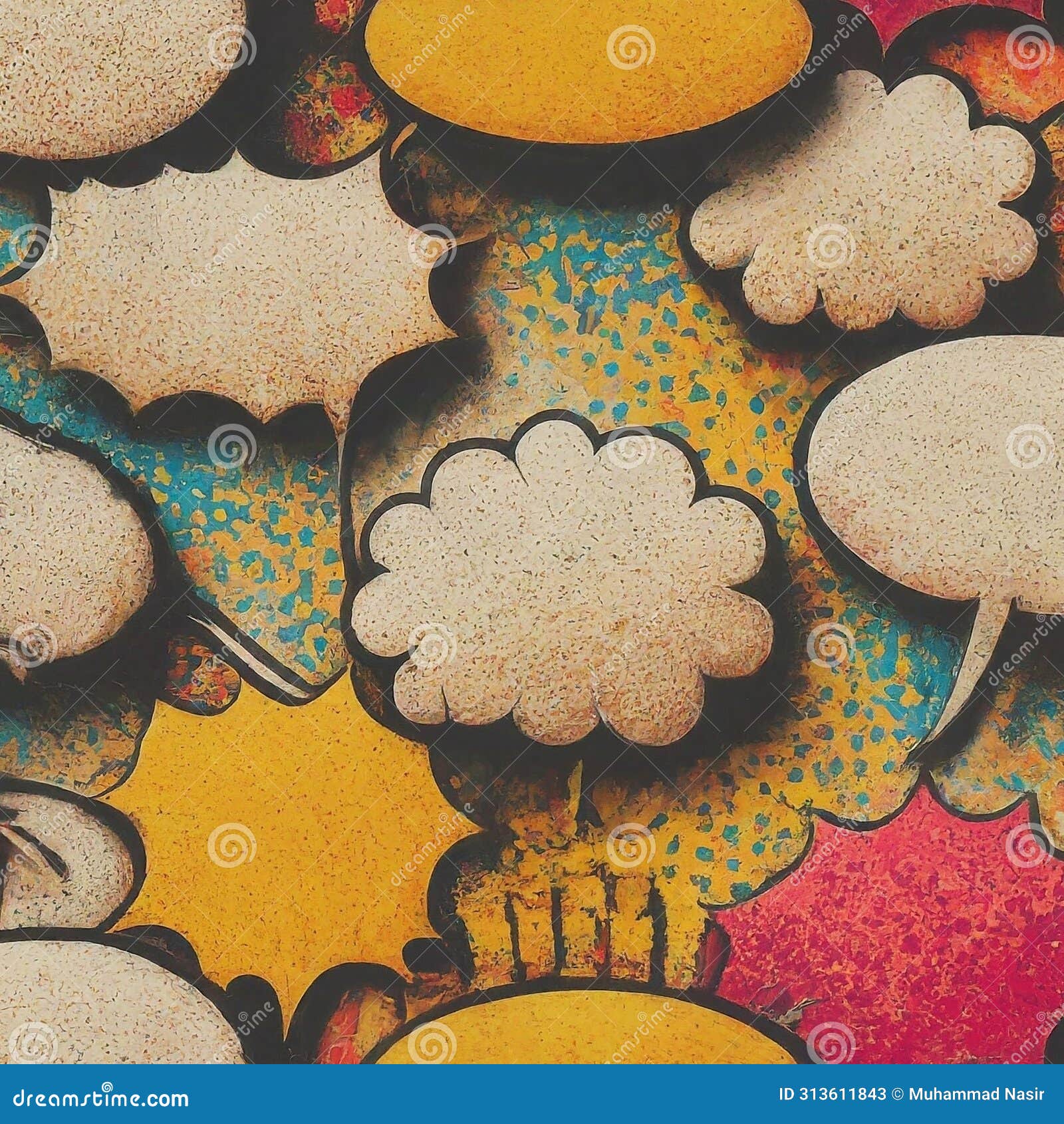 Collage of Colorful Speech Bubbles in Different Shapes and Sizes Stock ...