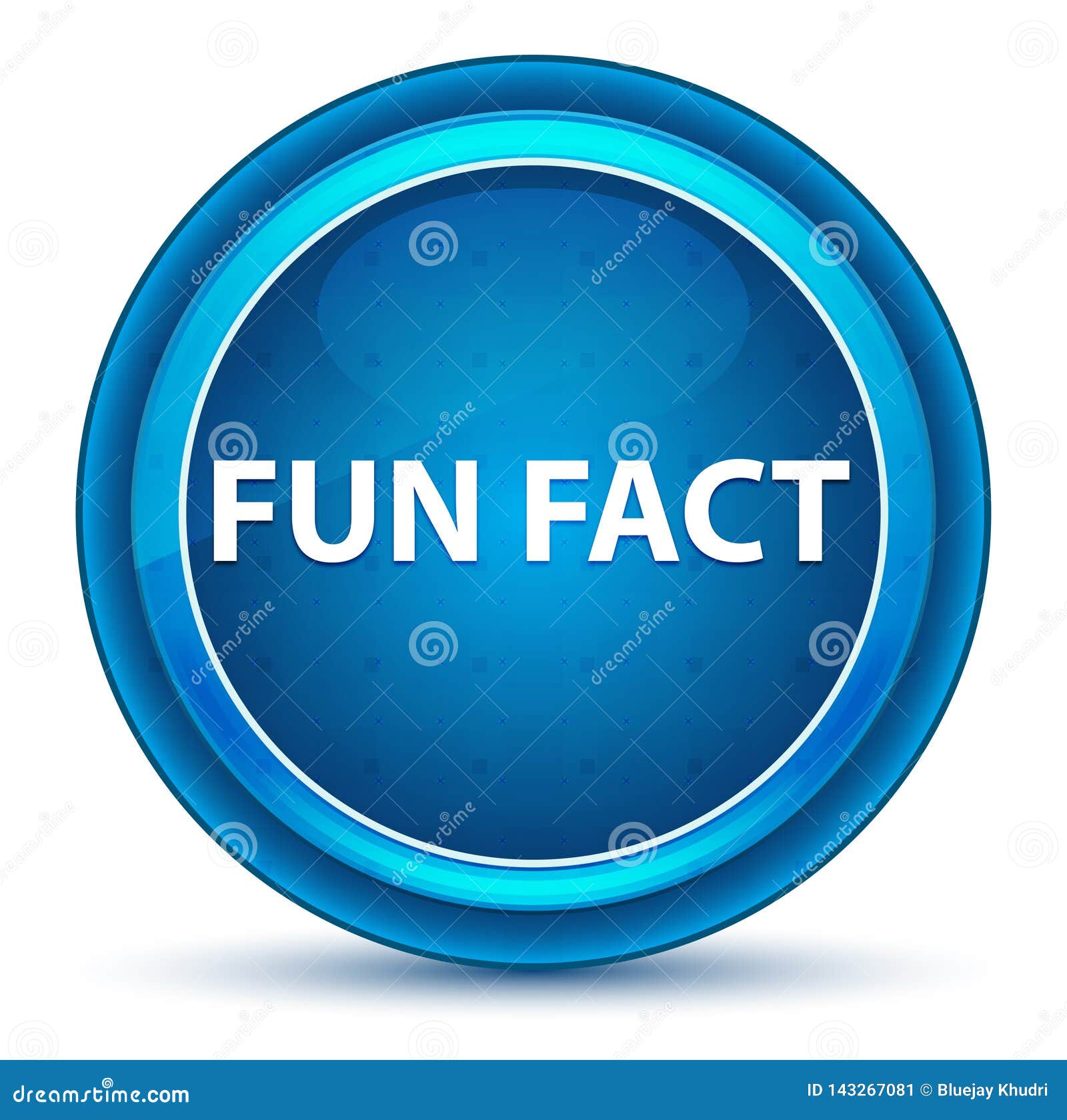 Fun Fact Eyeball Blue Round Button Stock Illustration - Illustration of ...
