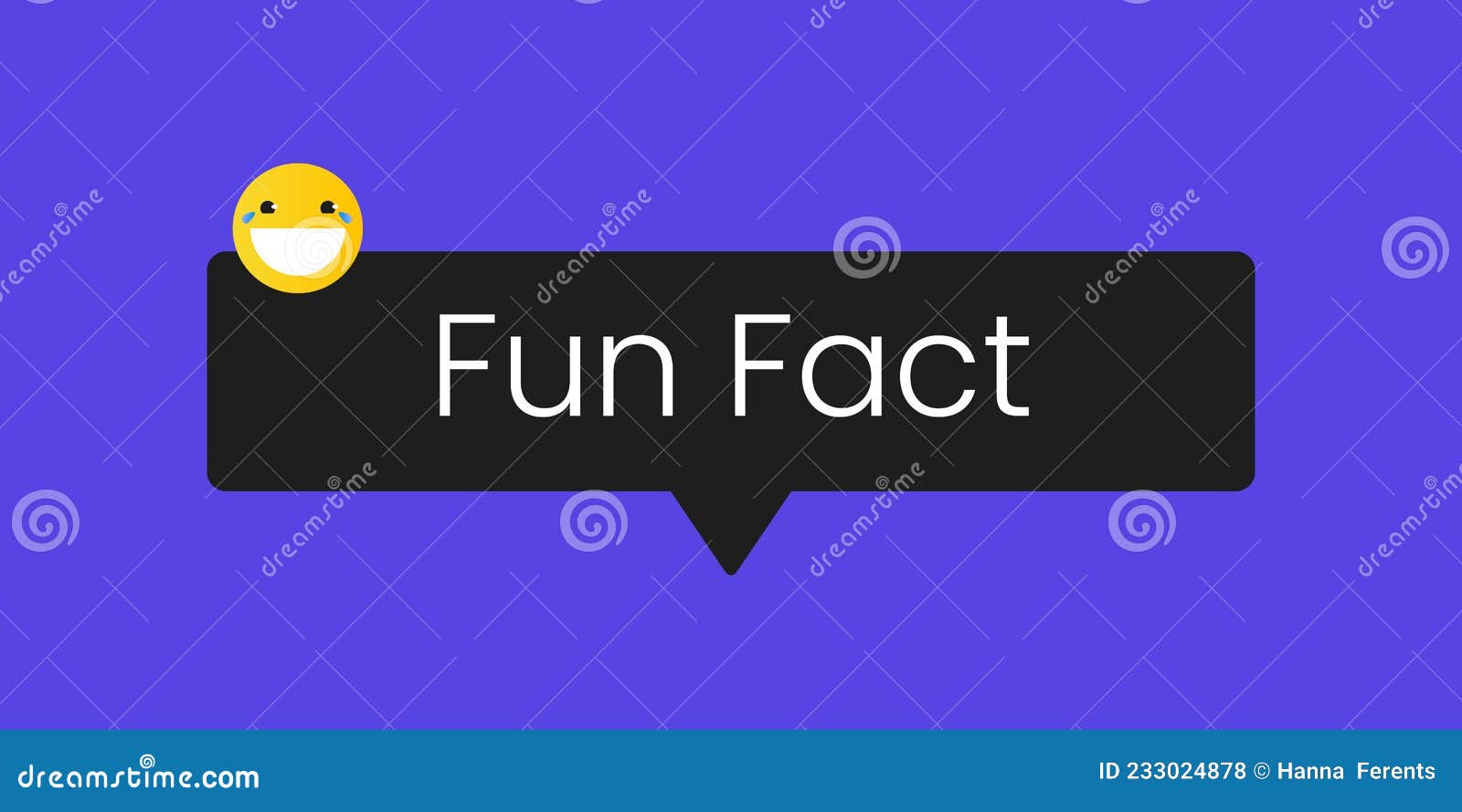 Fun Fact Message Template with Smiling Face. Vector Illustration. Black ...