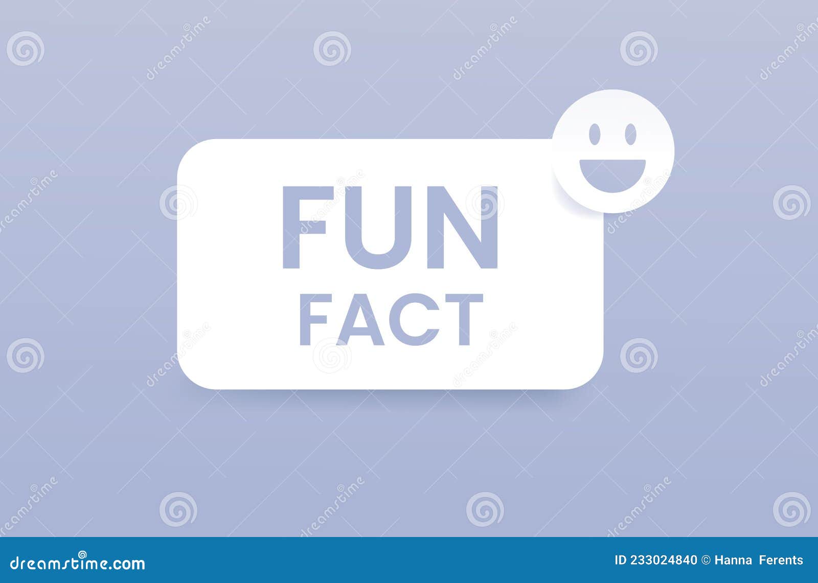 Fun Fact Message Template with Smiling Face. Vector Illustration. White ...