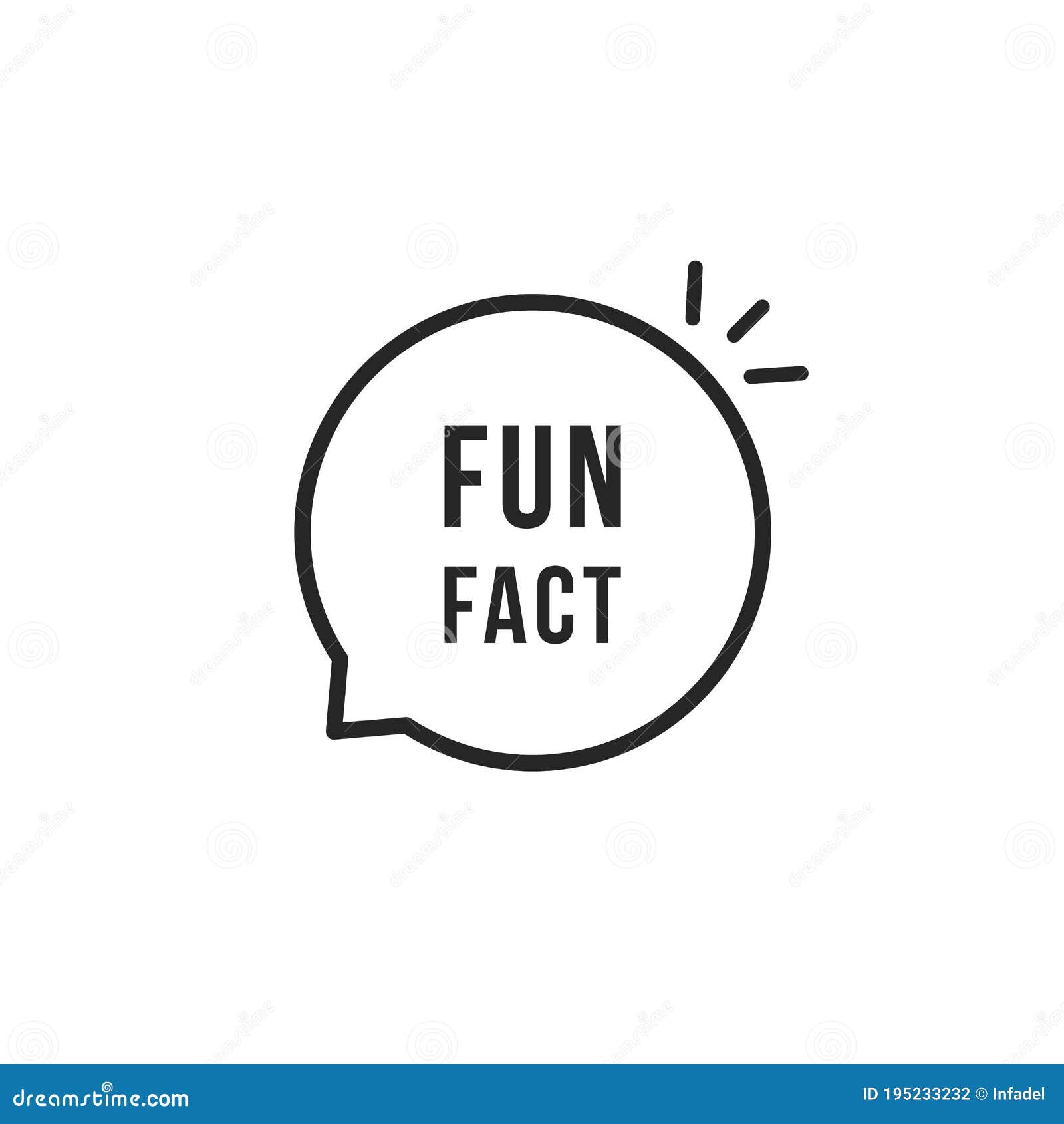Fun Fact Thin Line Black Bubble Stock Vector - Illustration of outline ...