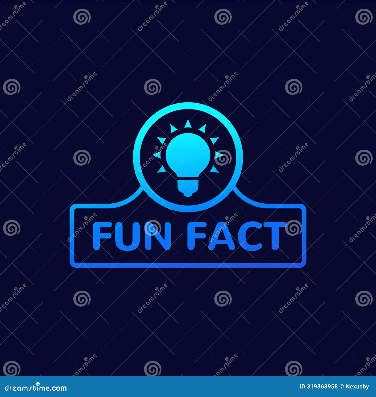Fun Fact Vector Design with Light Bulb on Dark Stock Vector ...