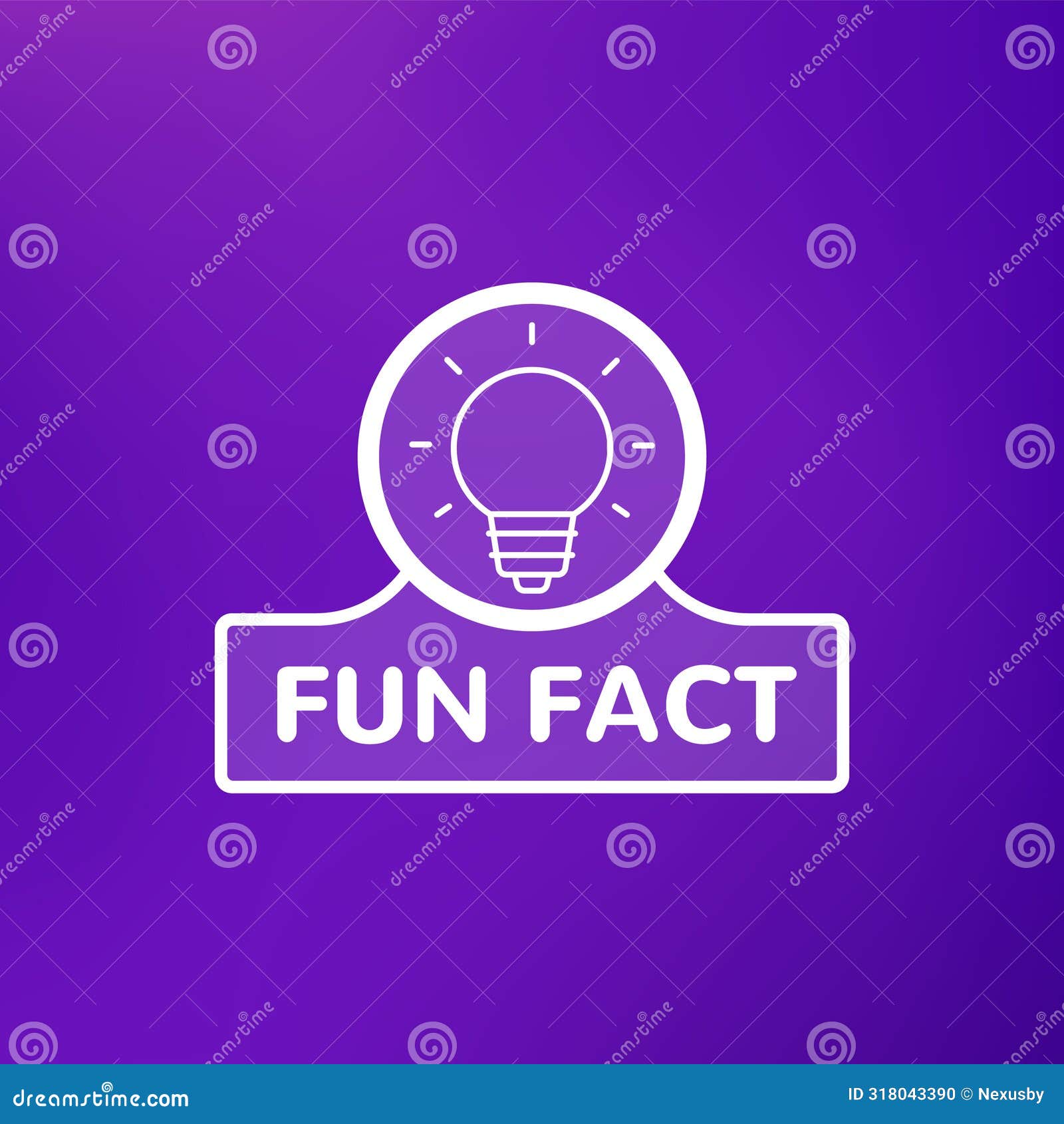 Fun Fact Vector Design with Light Bulb Line Icon Stock Vector ...