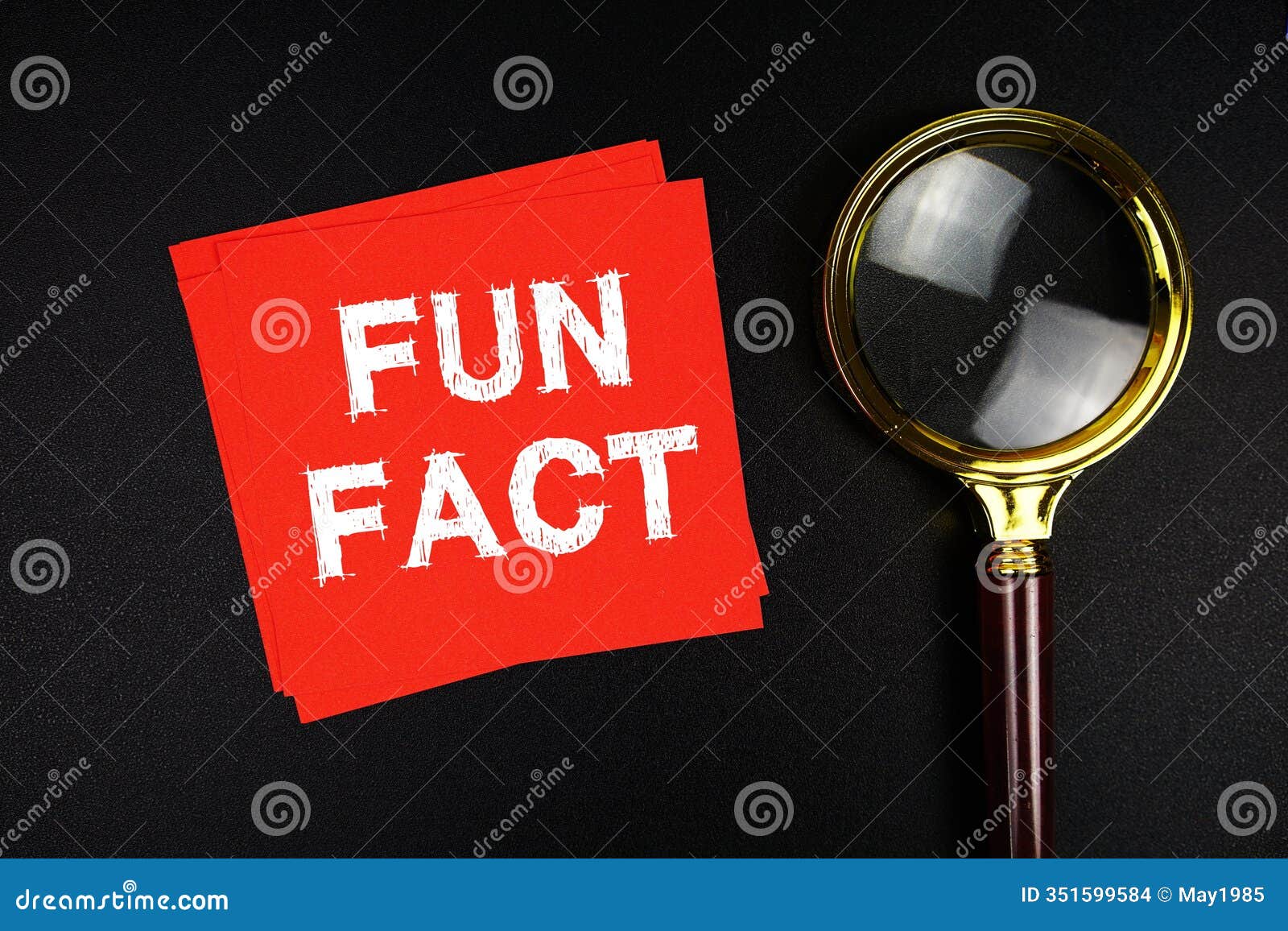 Fun Facts Text on Sticky Note with Magnifying Glass on Concrete ...