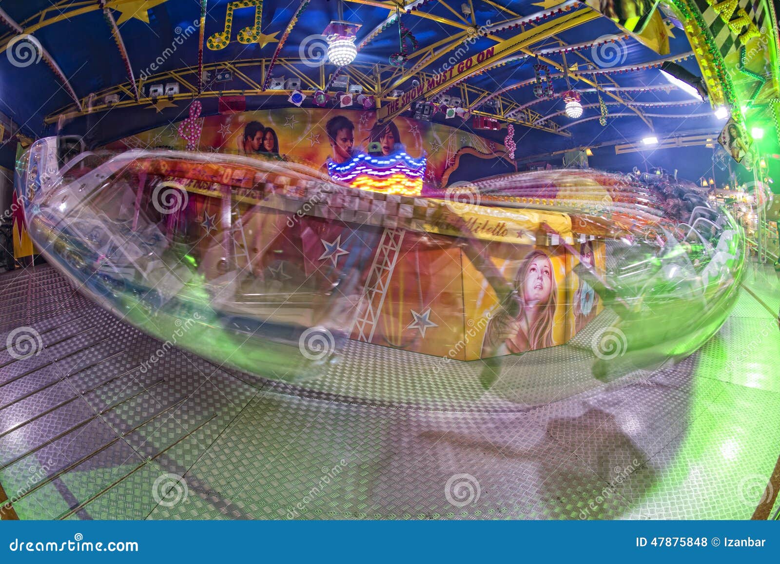 Fun Fair Carnival Luna Park Moving Lights Background Editorial Stock ...