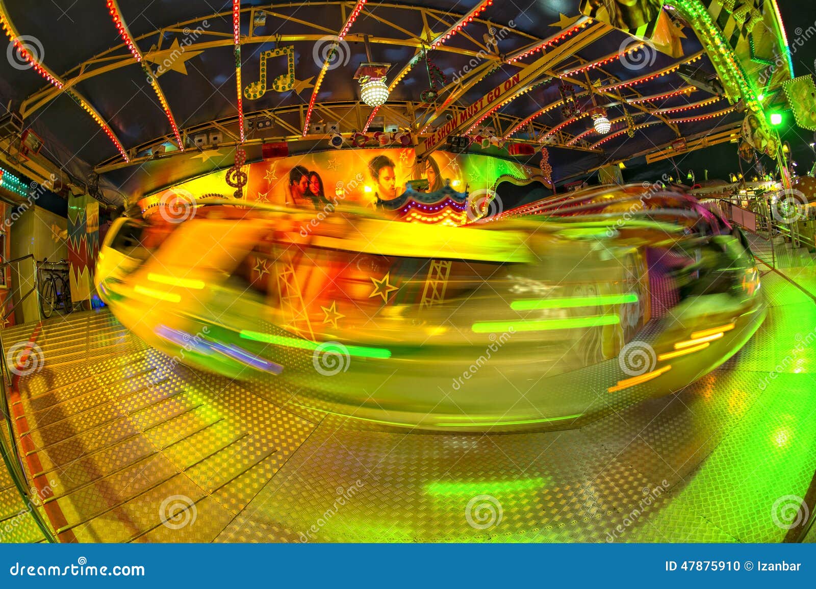 Fun Fair Carnival Luna Park Moving Lights Background Editorial Image ...