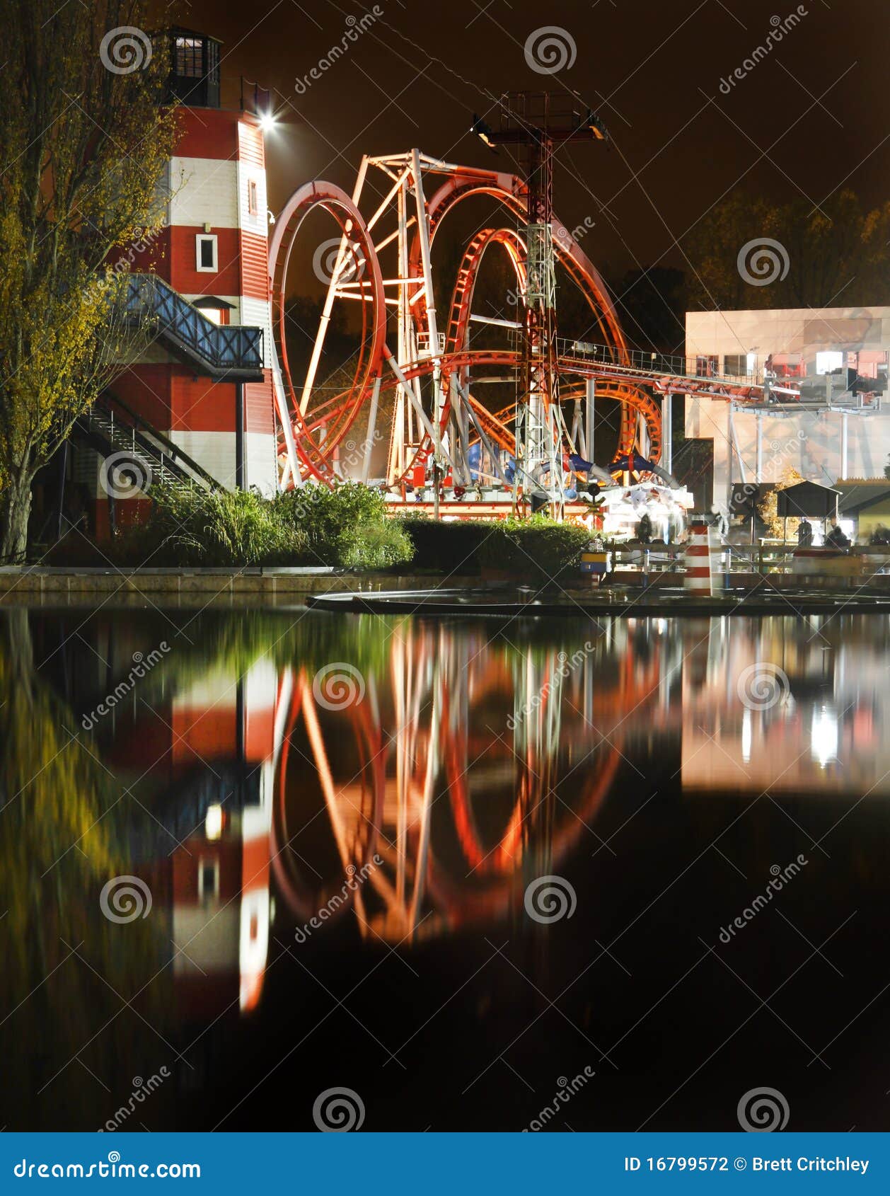 Fun Fair at Night stock photo. Image of drayton, amusement - 16799572