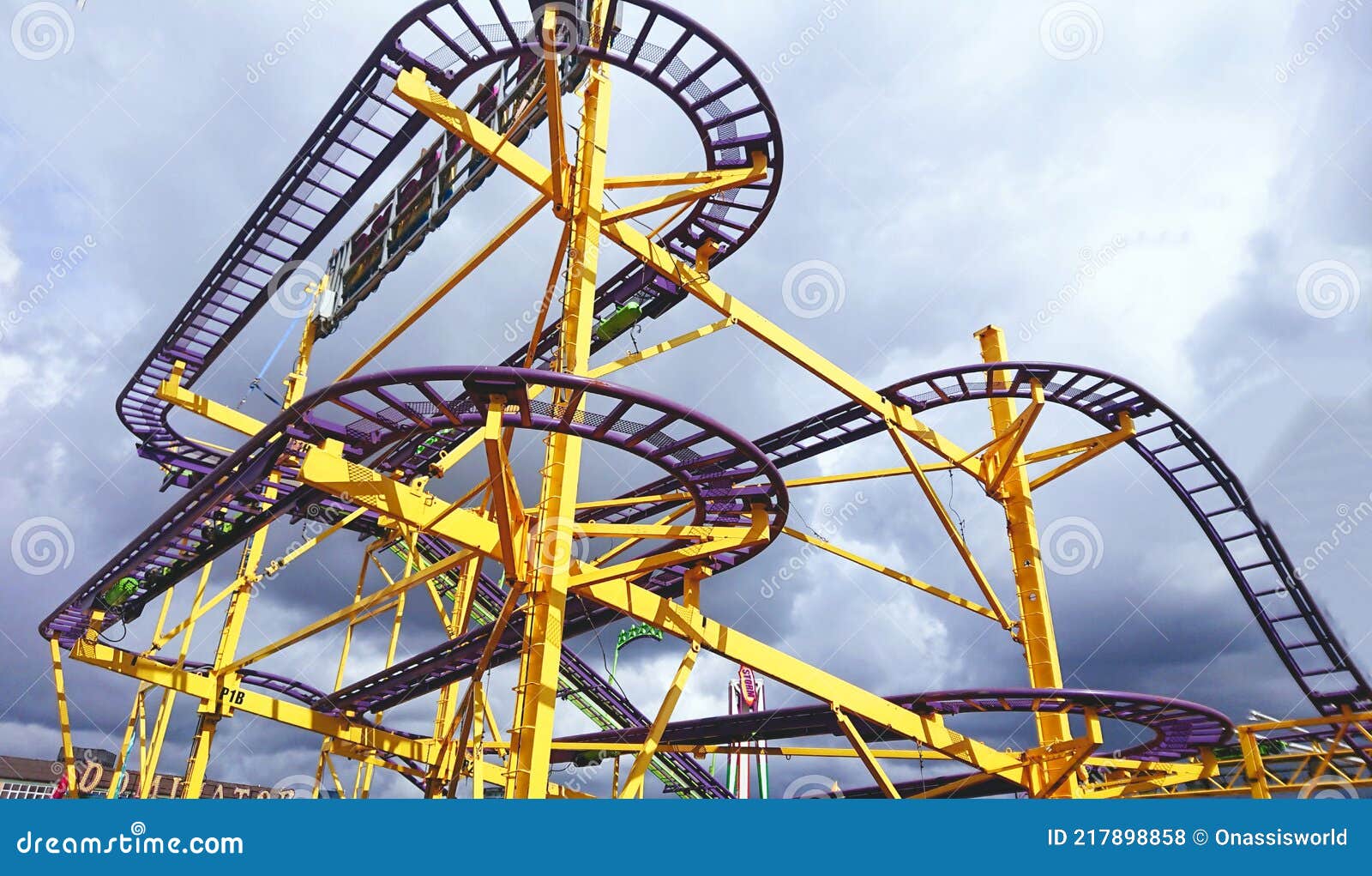 Fun Fair Rides Complex Construction Stock Photo - Image of fair ...