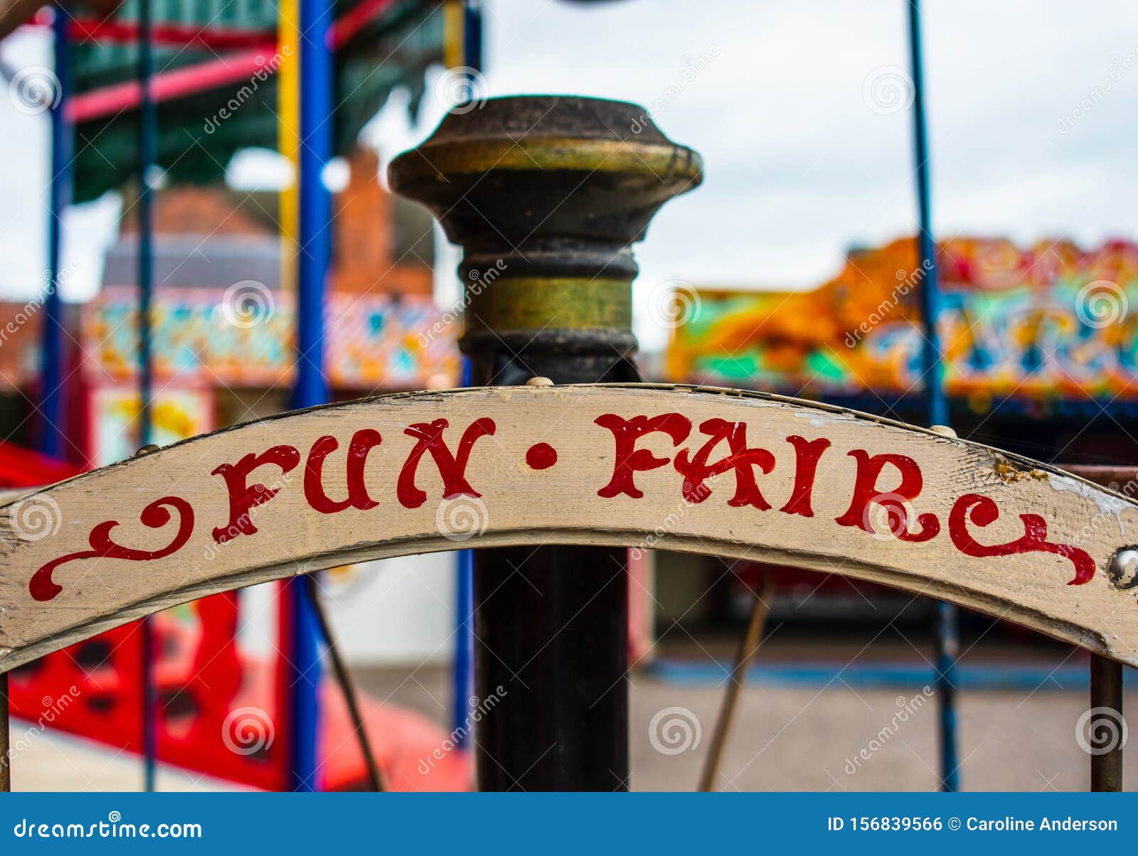 Wooden Painted Vintage Fun Fair Sign Stock Photo - Image of aged ...