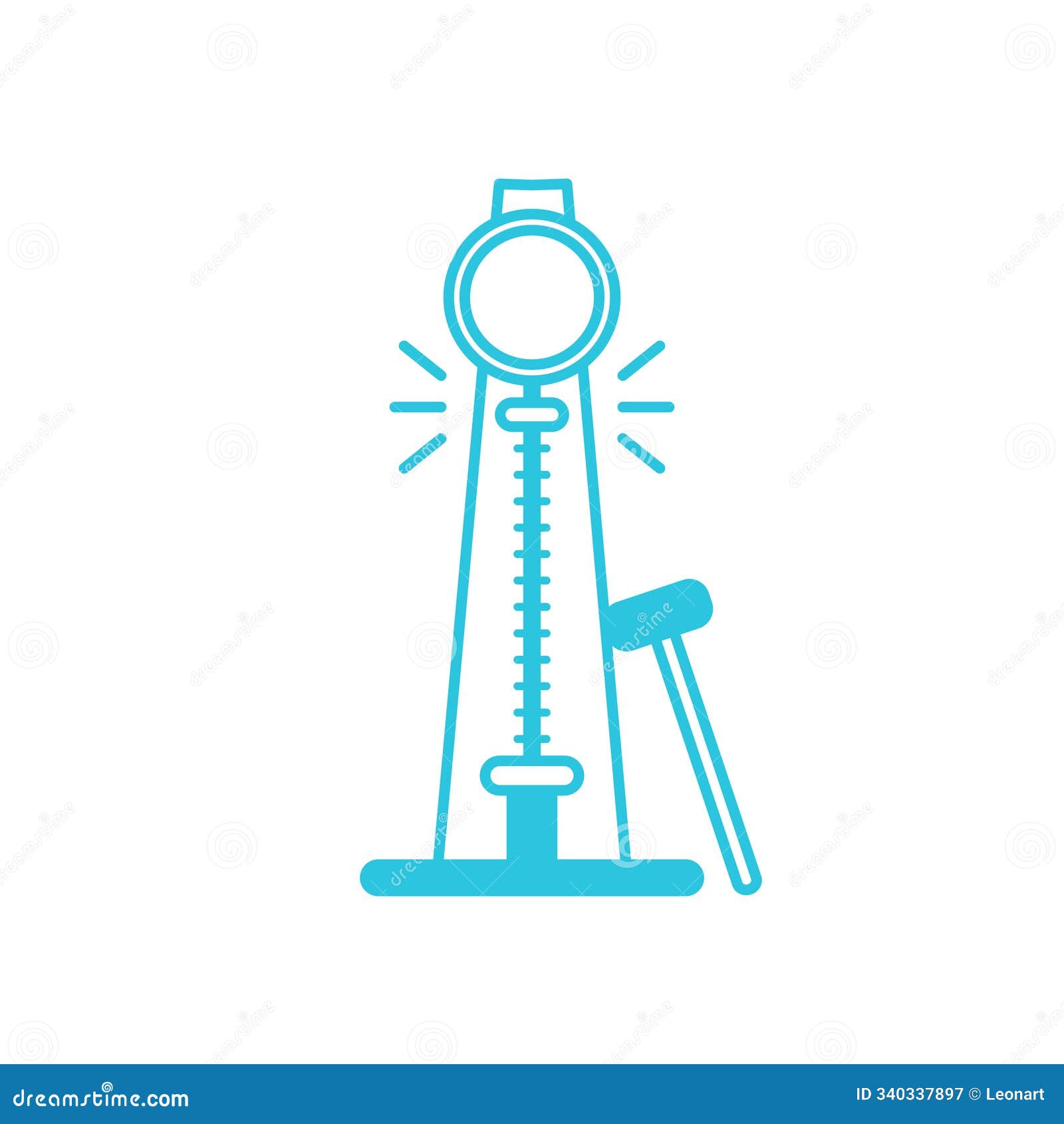 Fun Fair Strength Tester Hammer Machine Icon. Stock Vector ...