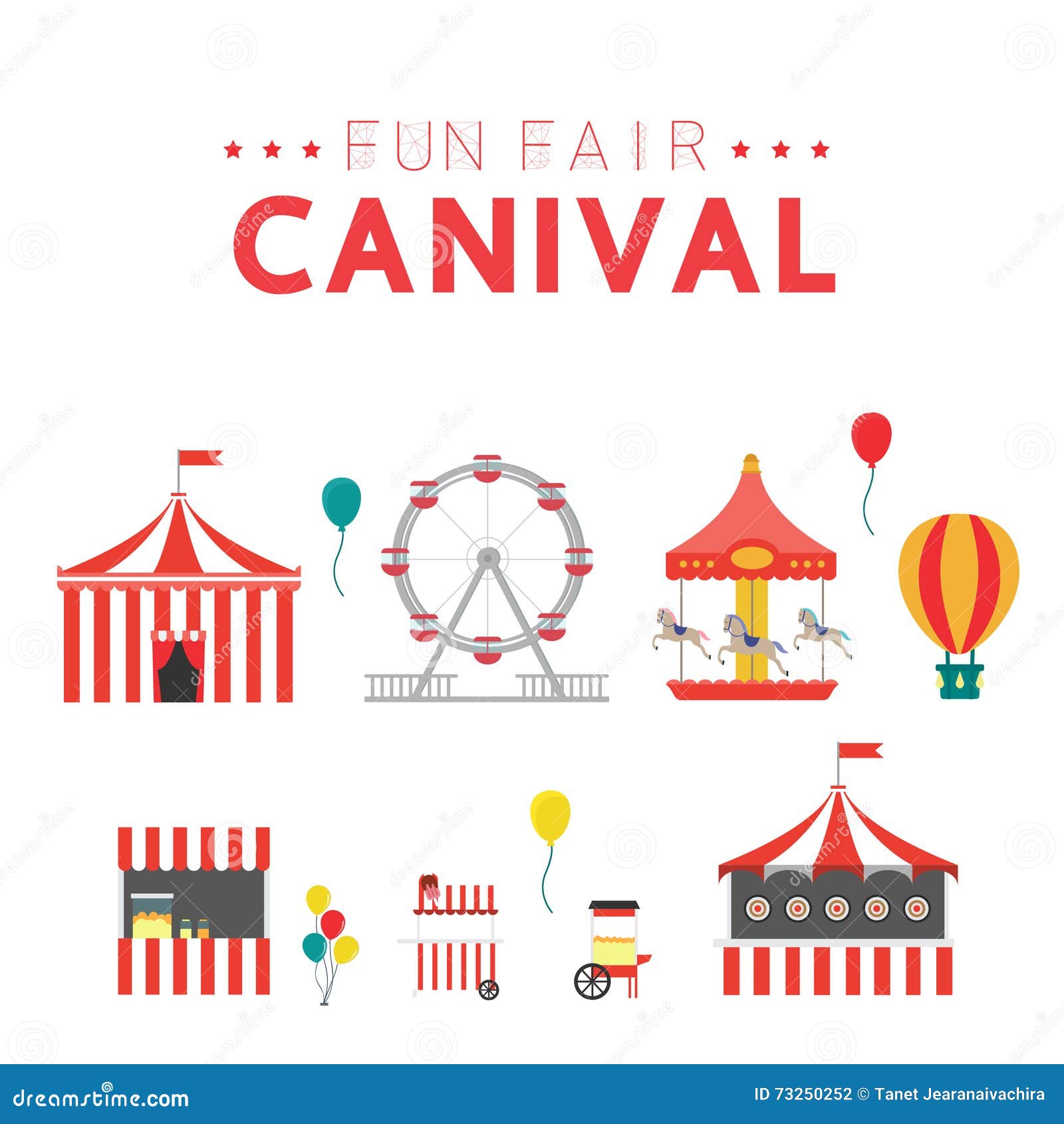 Fun Fair, Vector Icons And Background And Illustration | CartoonDealer ...