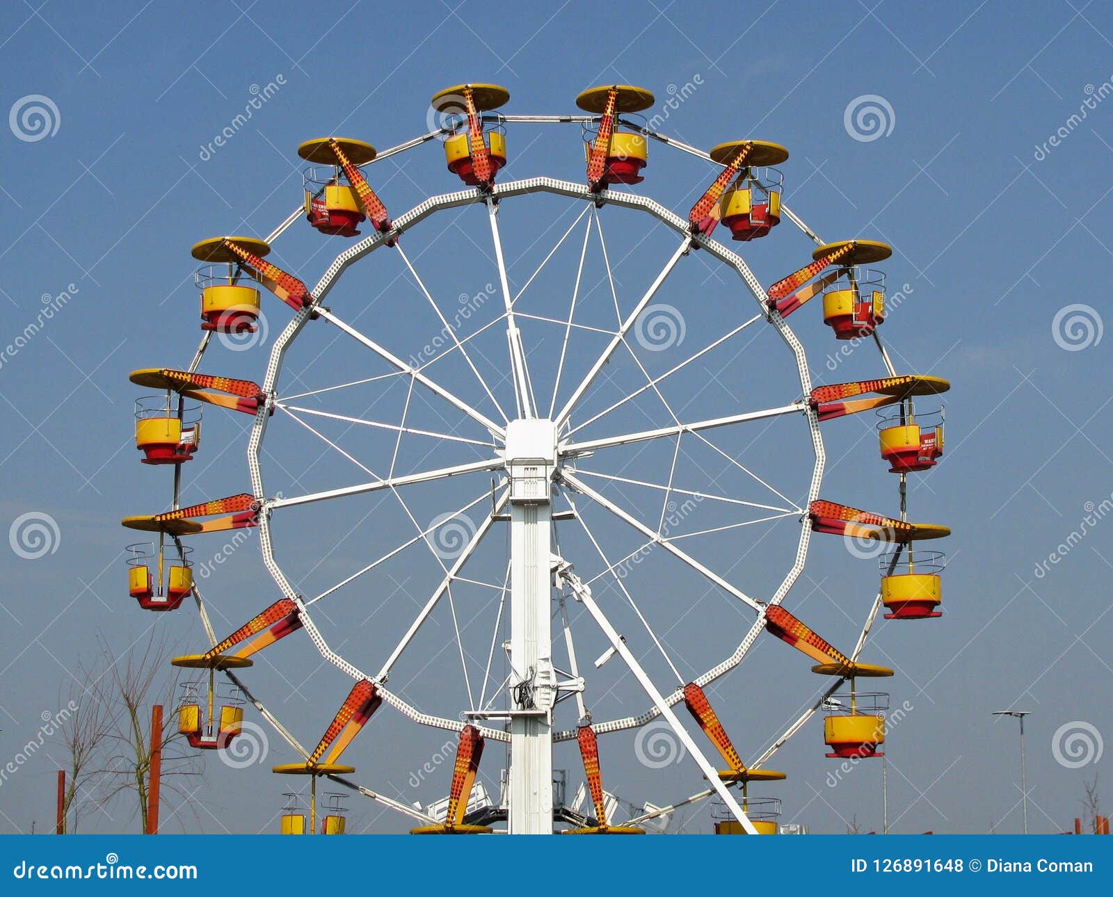 Fun Fair Wheel stock photo. Image of festival, scattered - 126891648