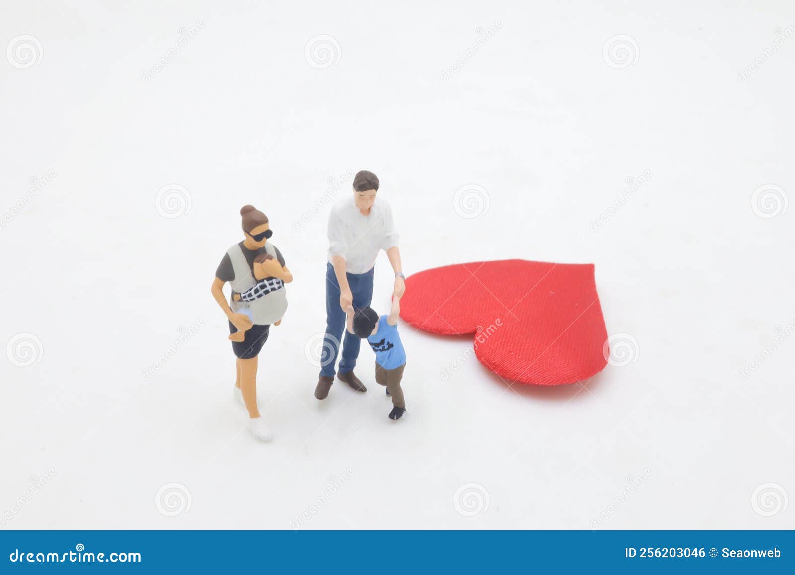 The Fun of Figure Family with Heart Sharp Stock Photo - Image of ...