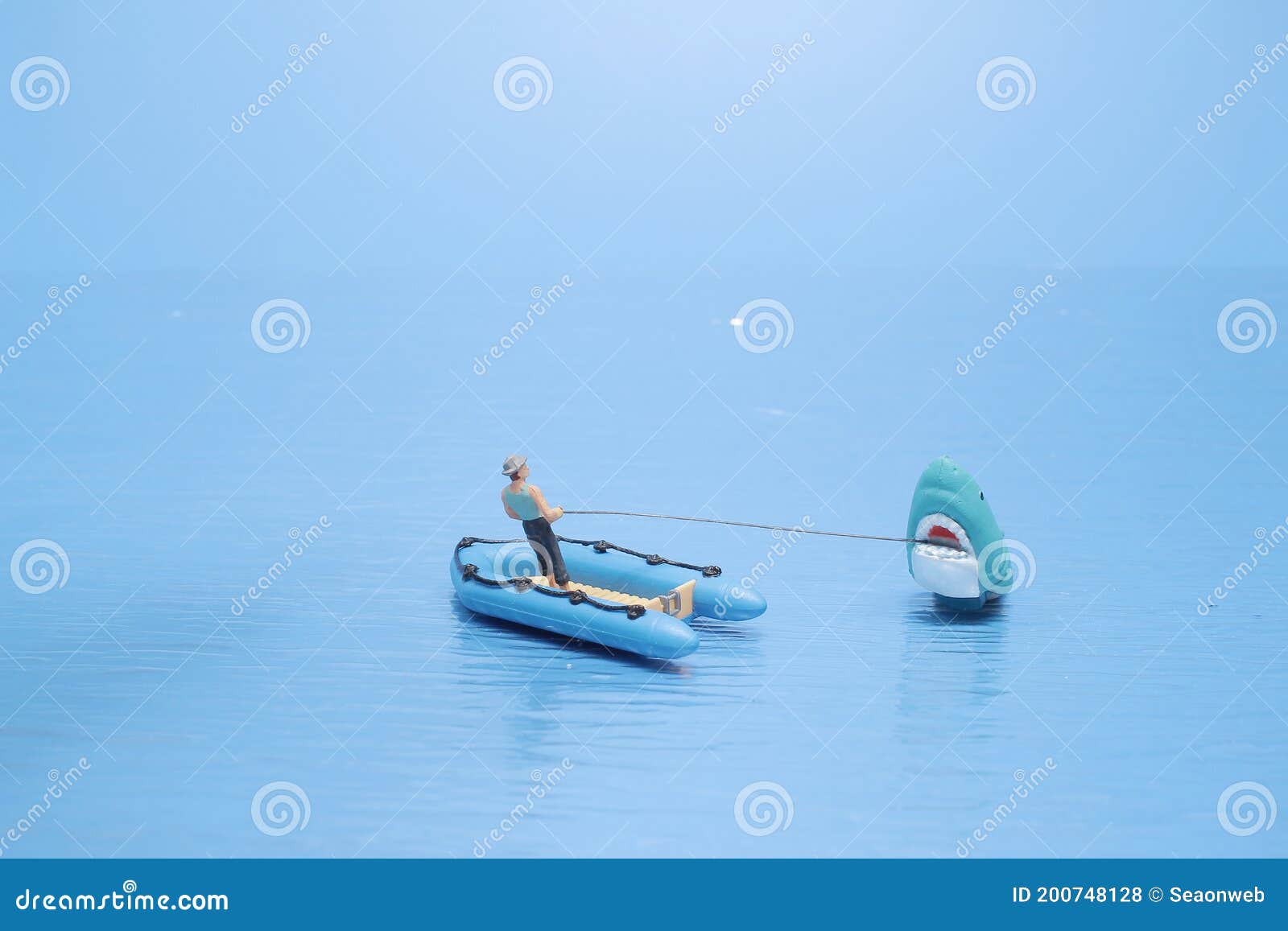 Fun of Figure of Mini Shark with Fishman Stock Photo - Image of florida ...