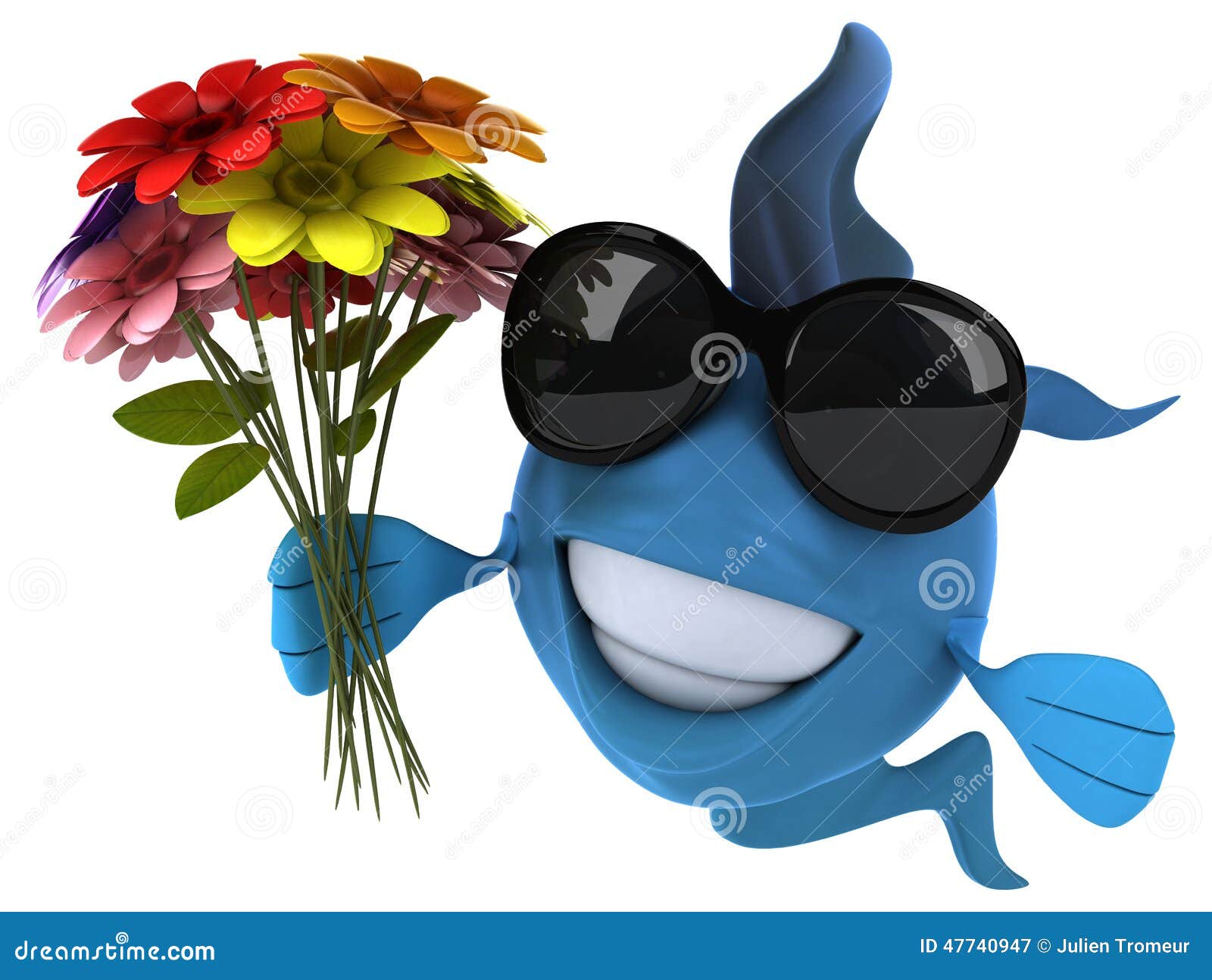 Fun fish stock illustration. Illustration of water, isolated - 47740947