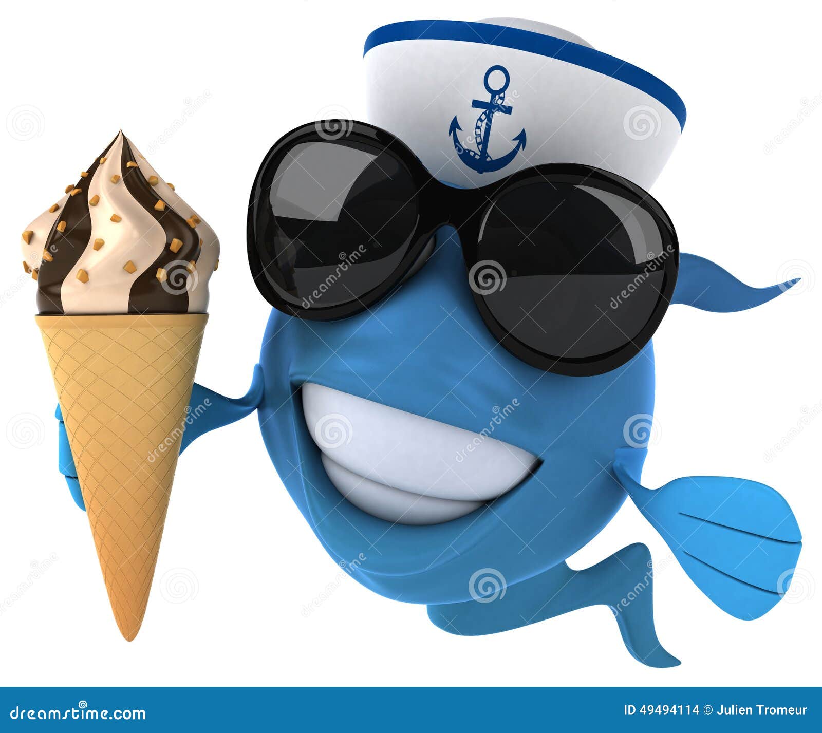 Fun fish stock illustration. Illustration of fish, seaman - 49494114