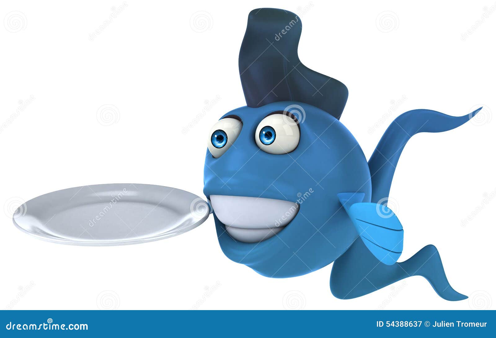 Fun fish stock illustration. Illustration of blue, vertebrate - 54388637