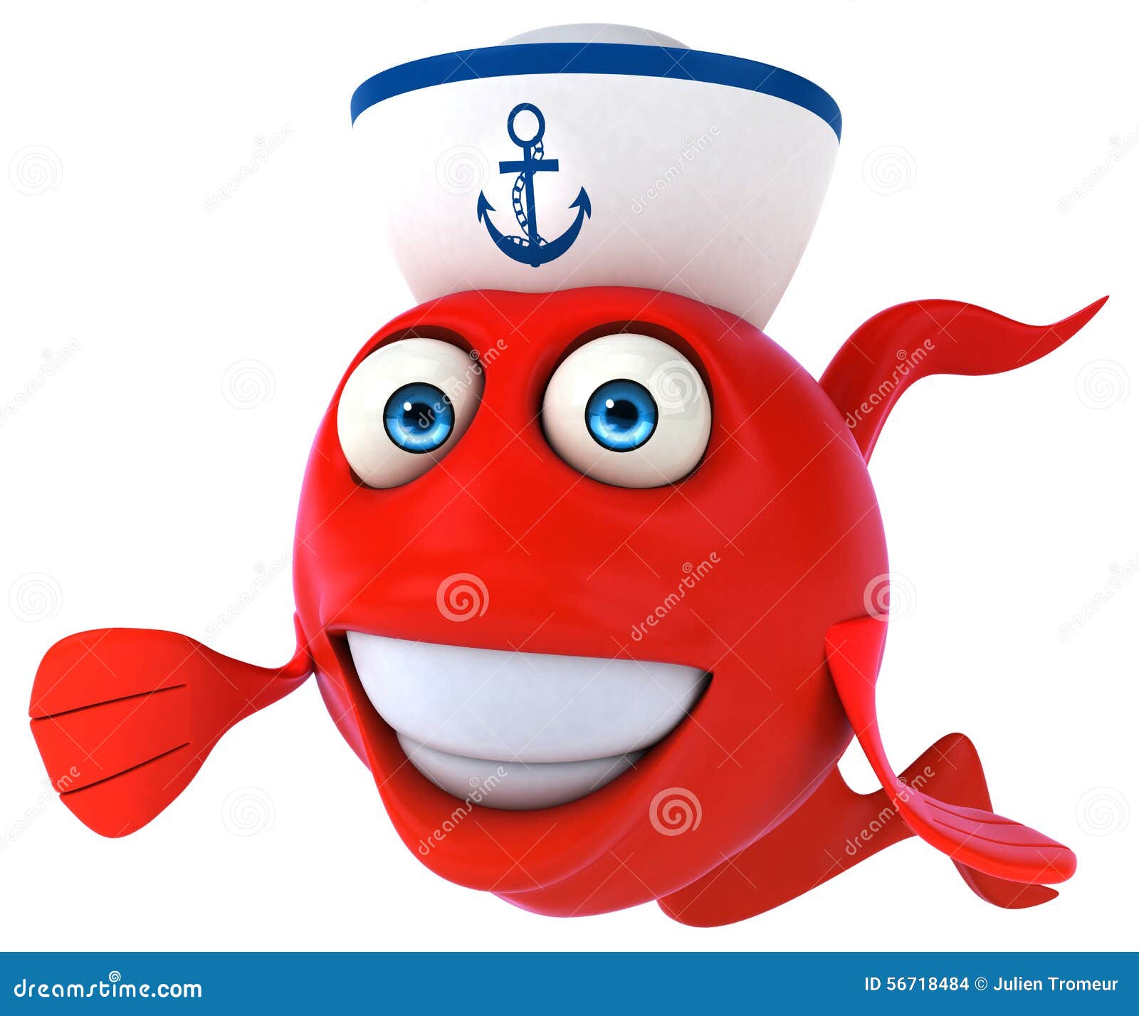 Fun fish stock illustration. Illustration of seaman, swim - 56718484