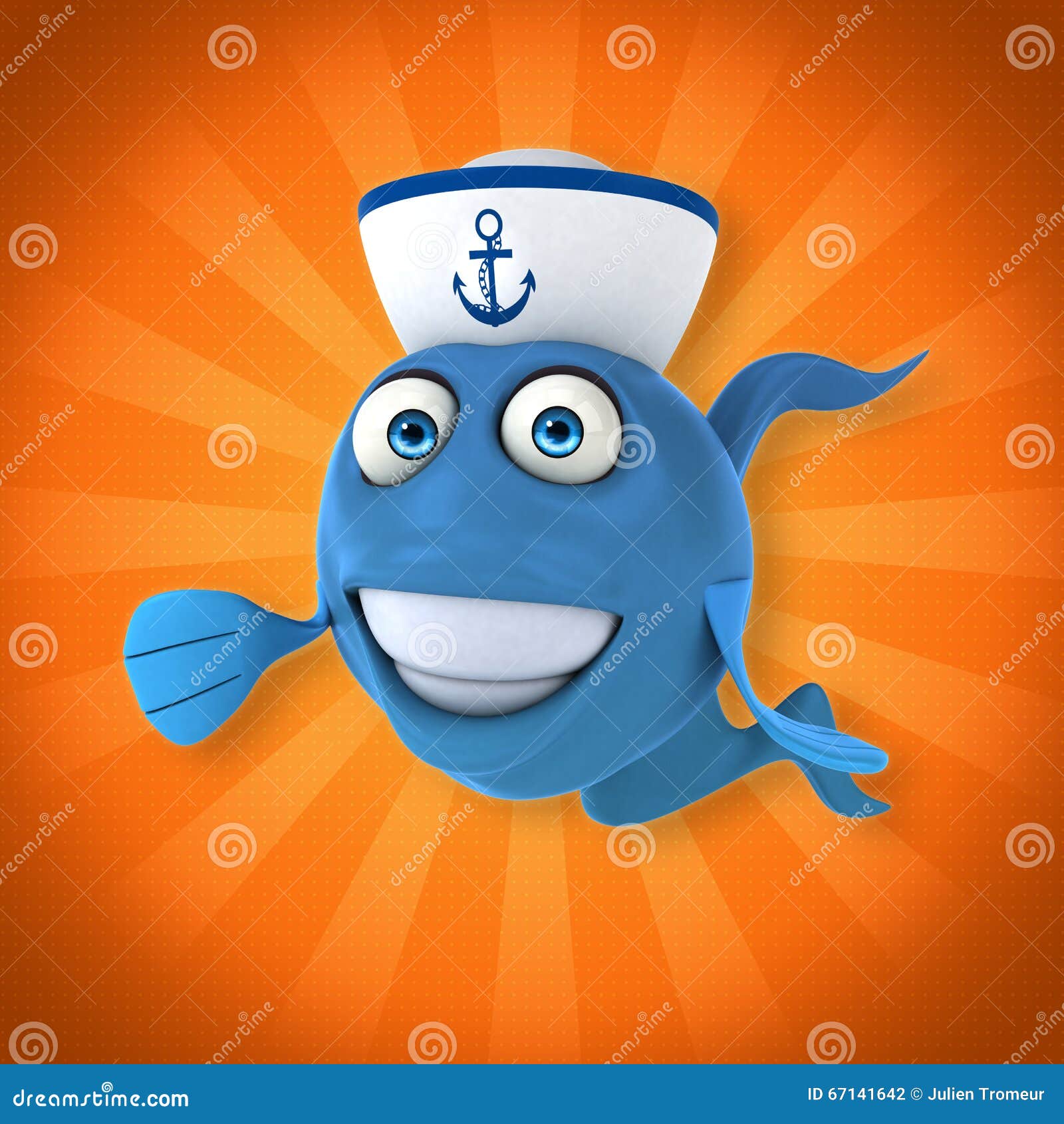 Fun fish stock illustration. Illustration of fish, cartoon - 67141642