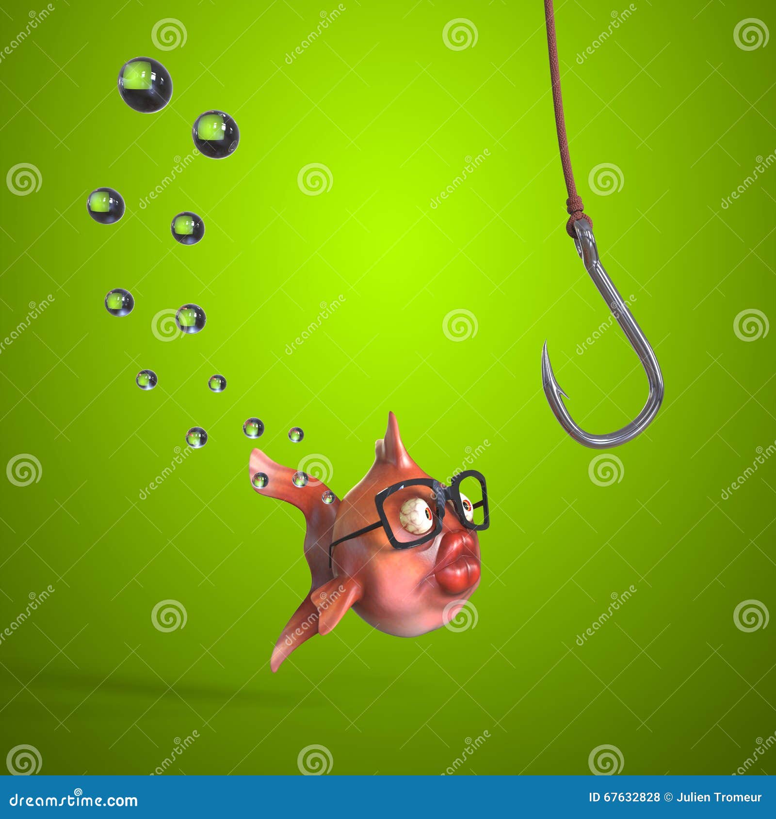 Fun fish stock illustration. Illustration of orange, ocean - 67632828