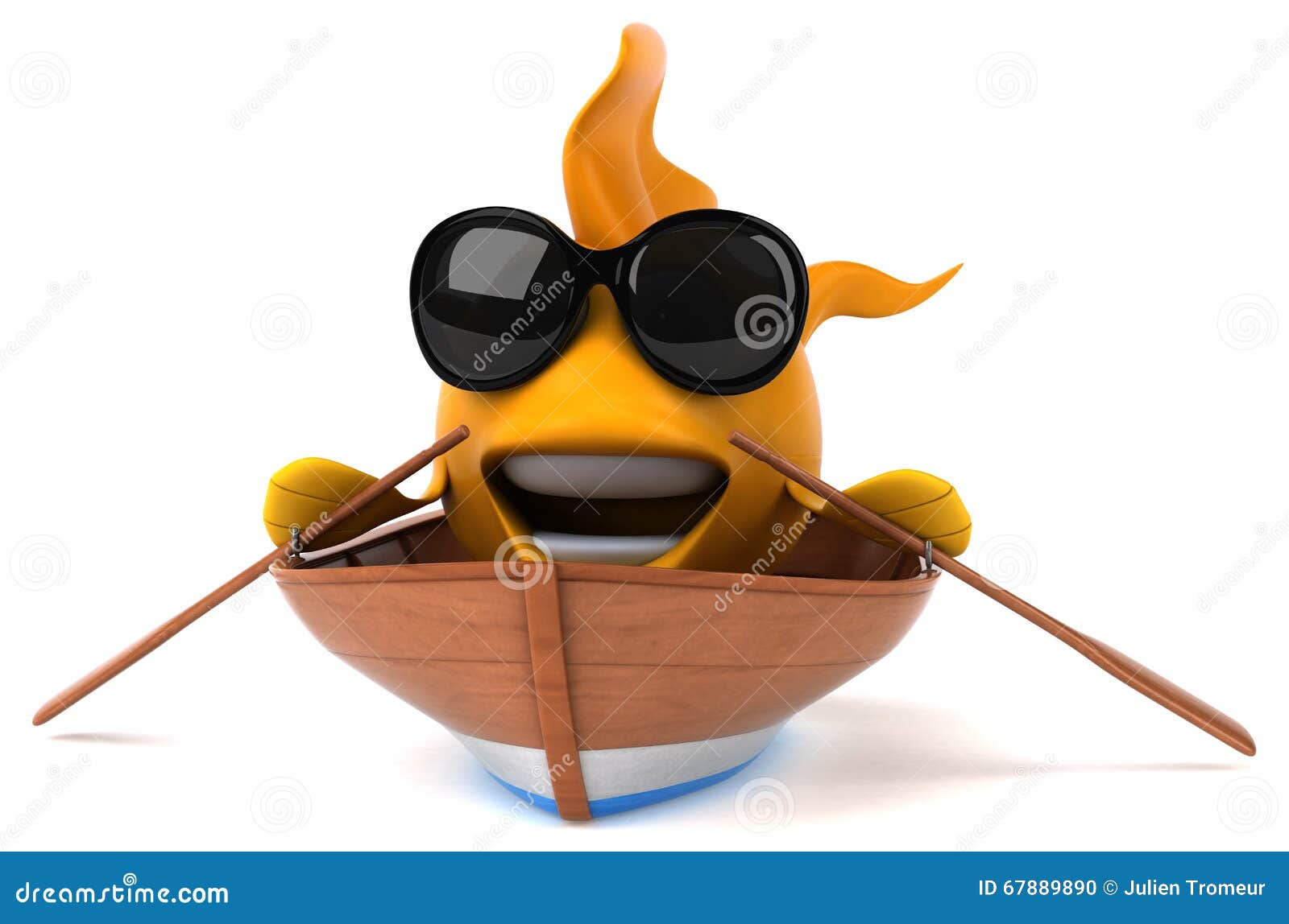 Fun fish stock illustration. Illustration of marine, wooden - 67889890