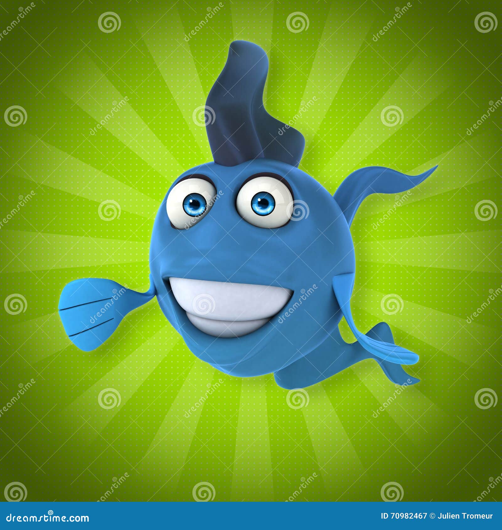 Fun fish stock illustration. Illustration of animal, fish - 70982467