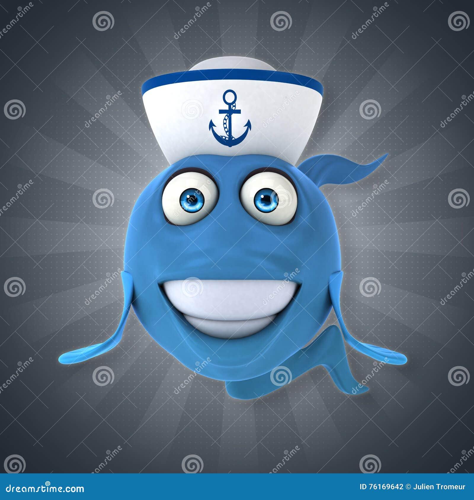 Fun fish stock illustration. Illustration of cartoon - 76169642