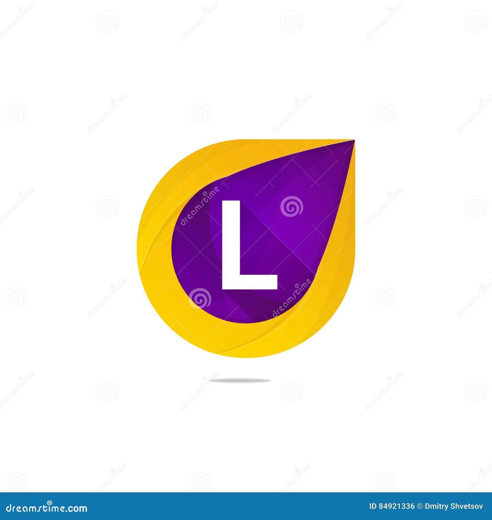 Fun Flat L Letter Logo Sign. Abstract Shape Element Icon Vector Stock ...