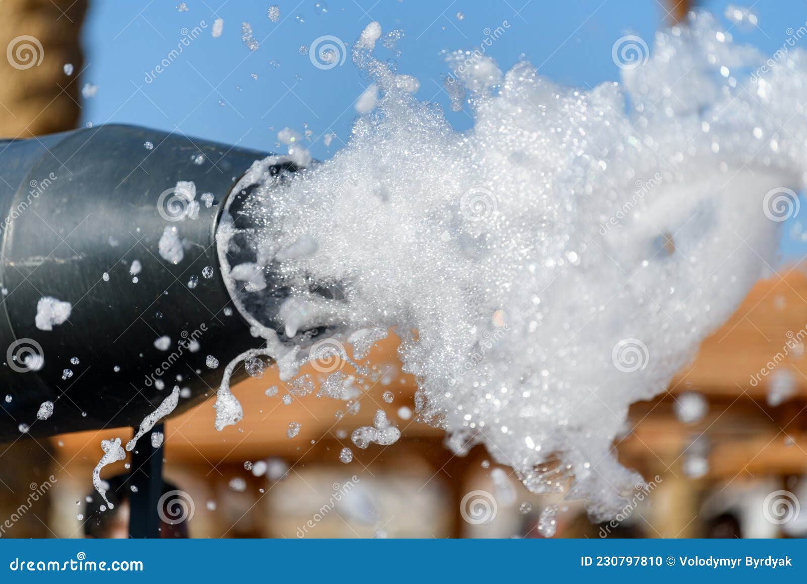Fun Foam Party on the Beach. Texture Foam on a Blue Sky Background ...