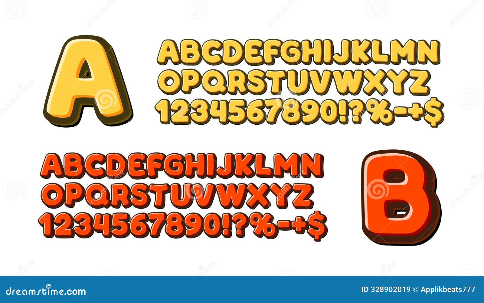 Fun Font Set Collection, Letters and Numbers Symbol. Vector ...