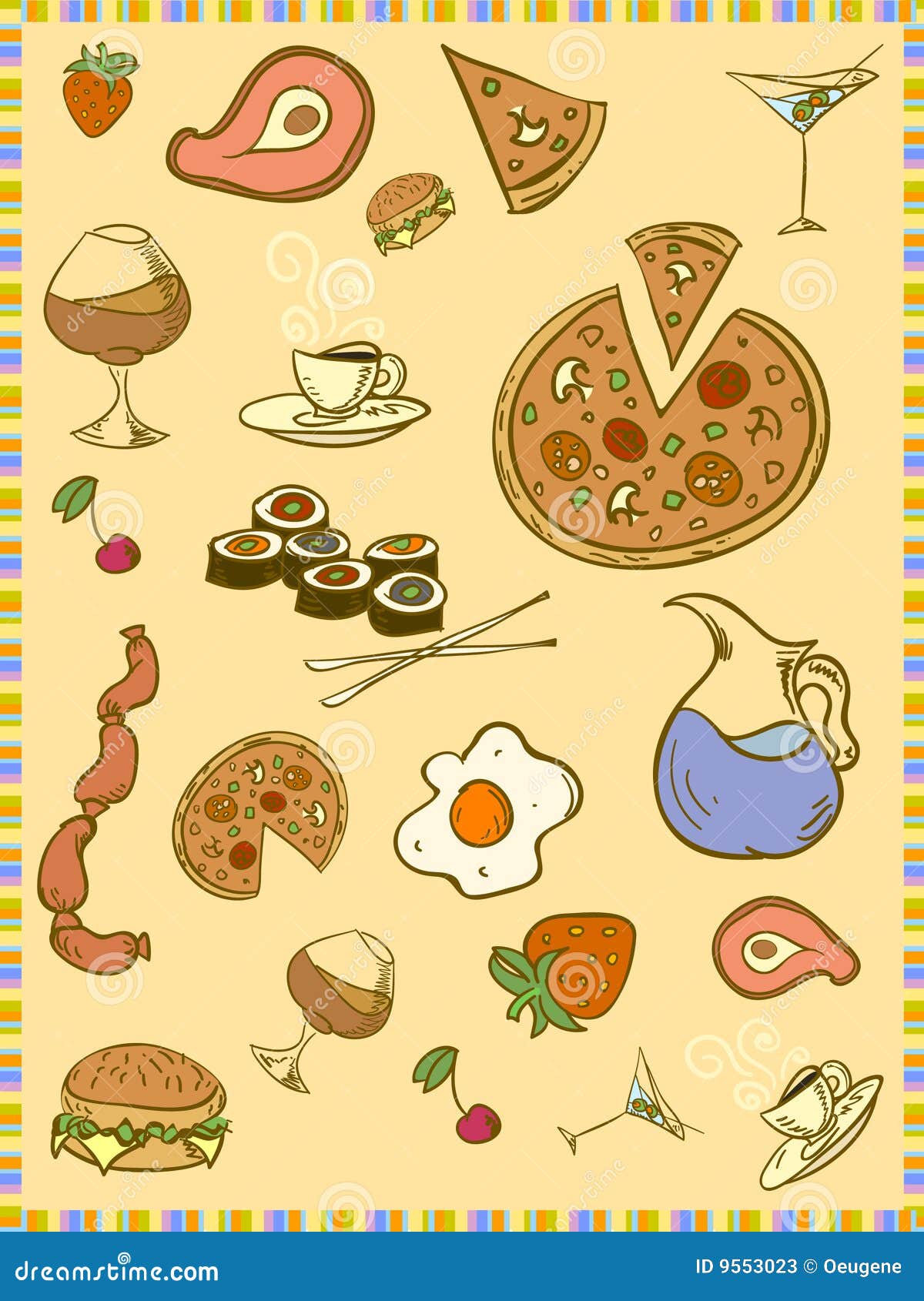 Fun food stock vector. Illustration of bake, cherry, coffee - 9553023