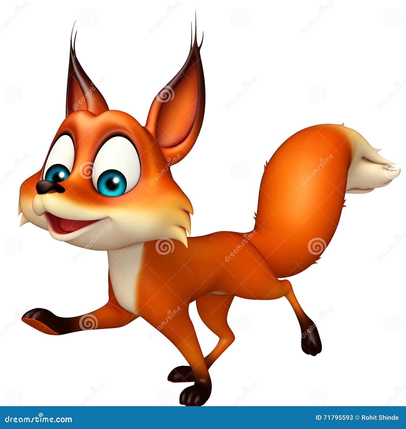 Fun Fox Funny Cartoon Character Stock Illustration - Illustration of ...