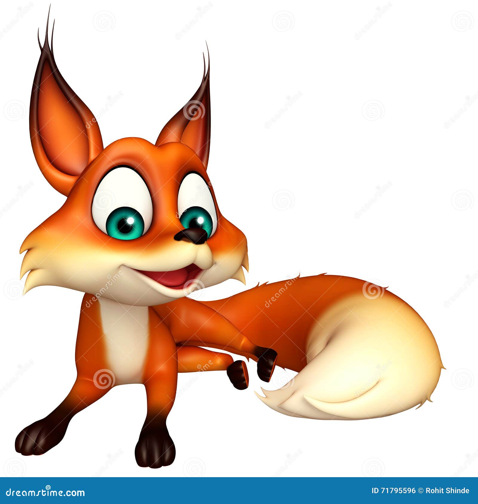 Fun Fox Funny Cartoon Character Stock Illustration - Illustration of ...