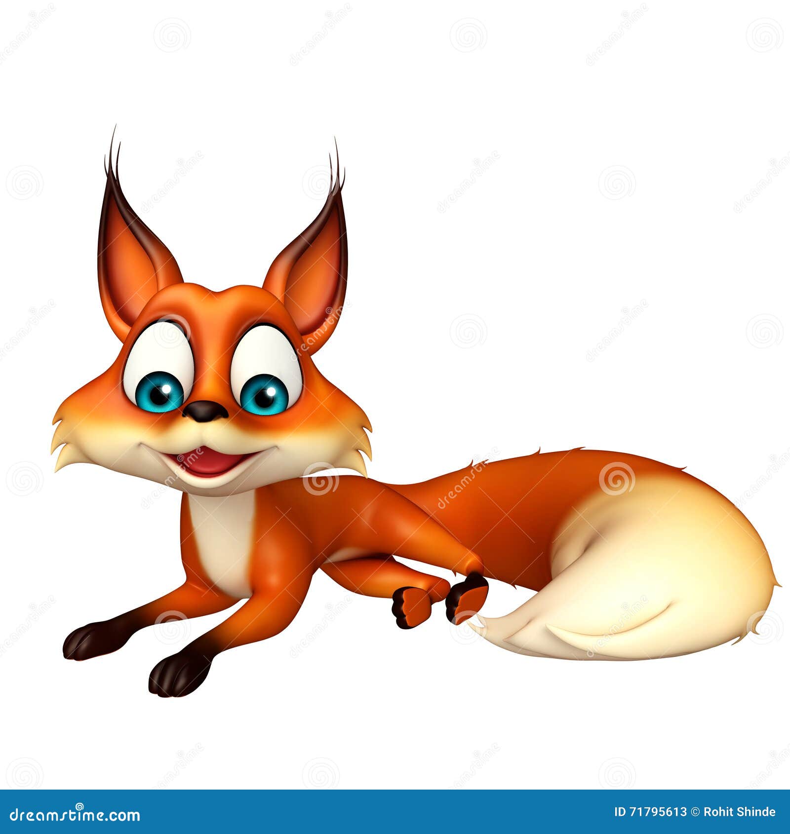 Fun Fox Funny Cartoon Character Stock Illustration - Illustration of ...