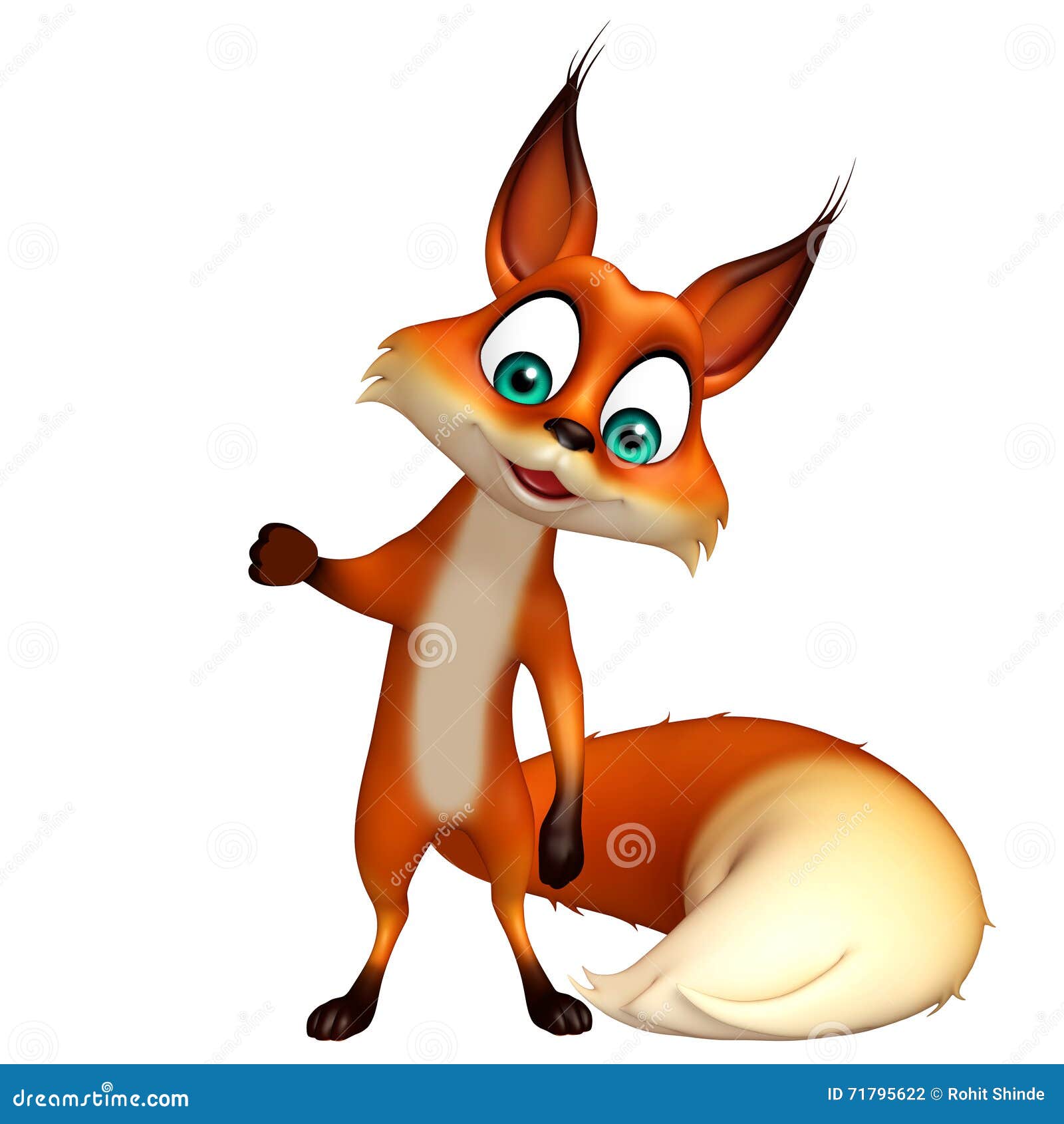 Fun Fox Funny Cartoon Character Stock Illustration - Illustration of ...