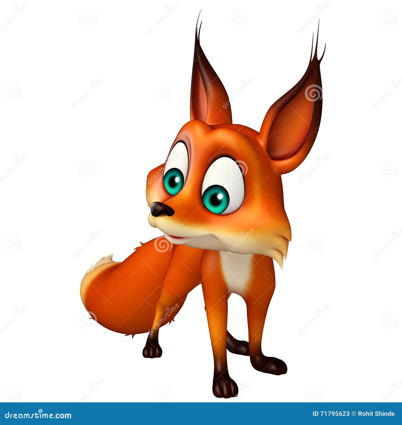 Fun Fox Funny Cartoon Character Stock Illustration - Illustration of ...