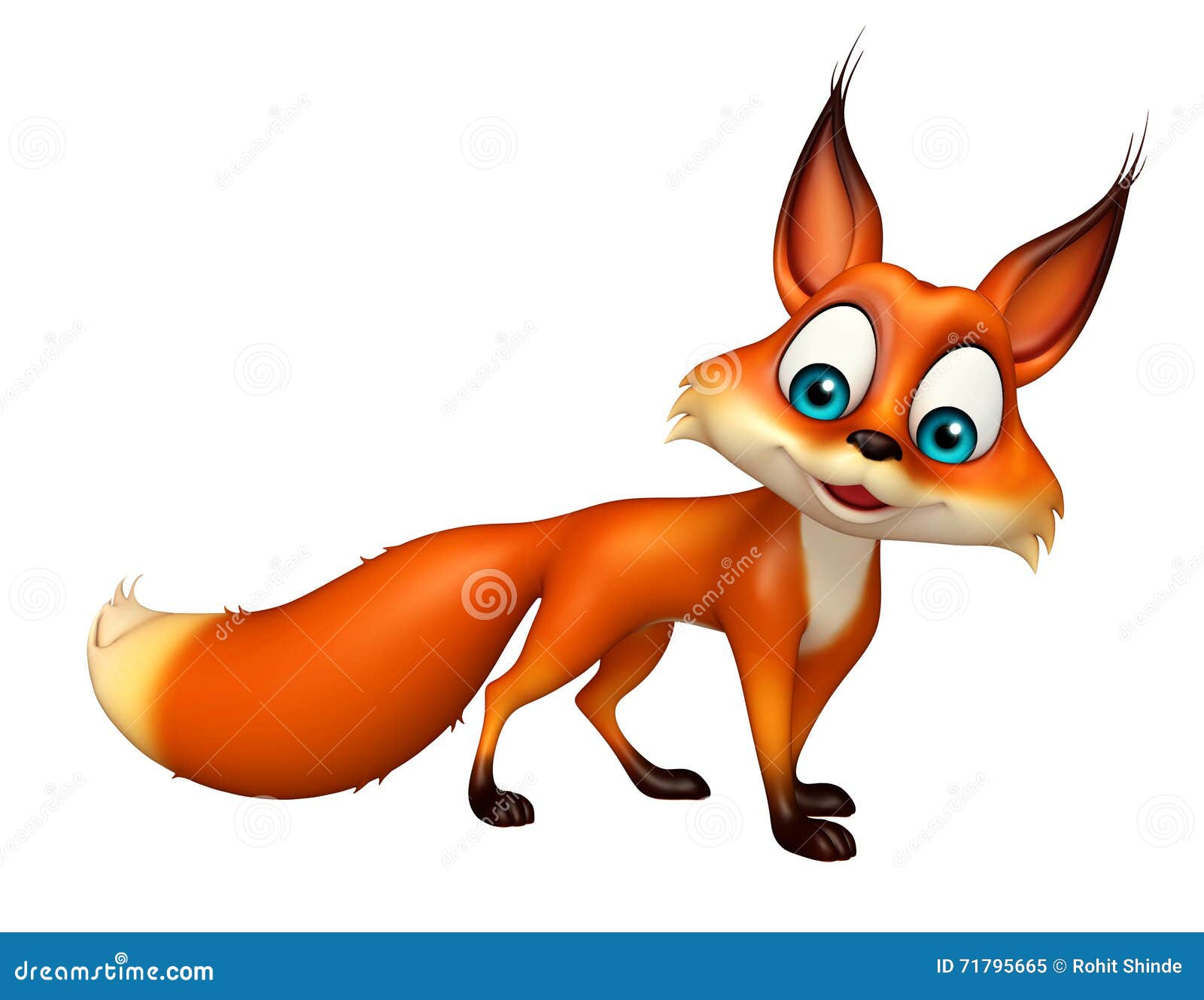 Fun Fox Funny Cartoon Character Stock Illustration - Illustration of ...