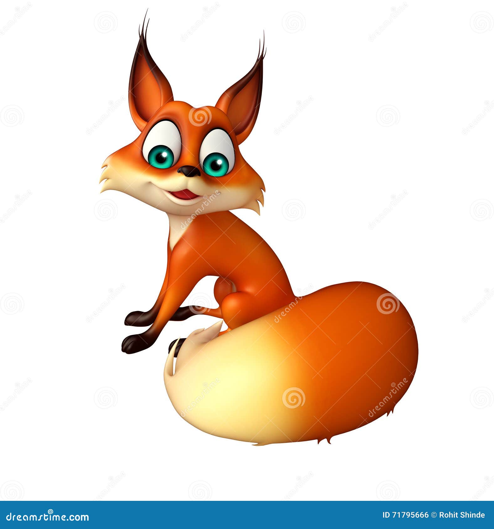 Fun Fox Funny Cartoon Character Stock Illustration - Illustration of ...