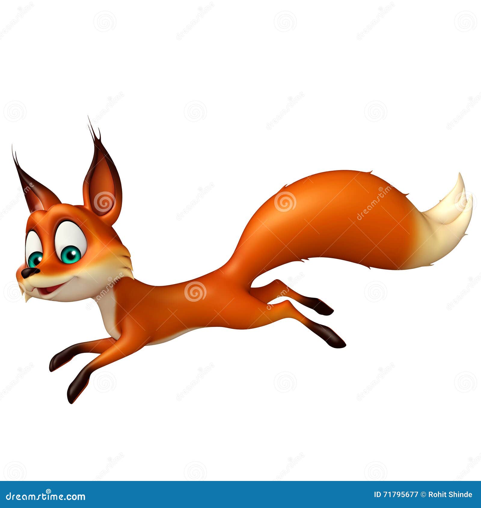 Fun Fox Funny Cartoon Character Stock Illustration - Illustration of ...